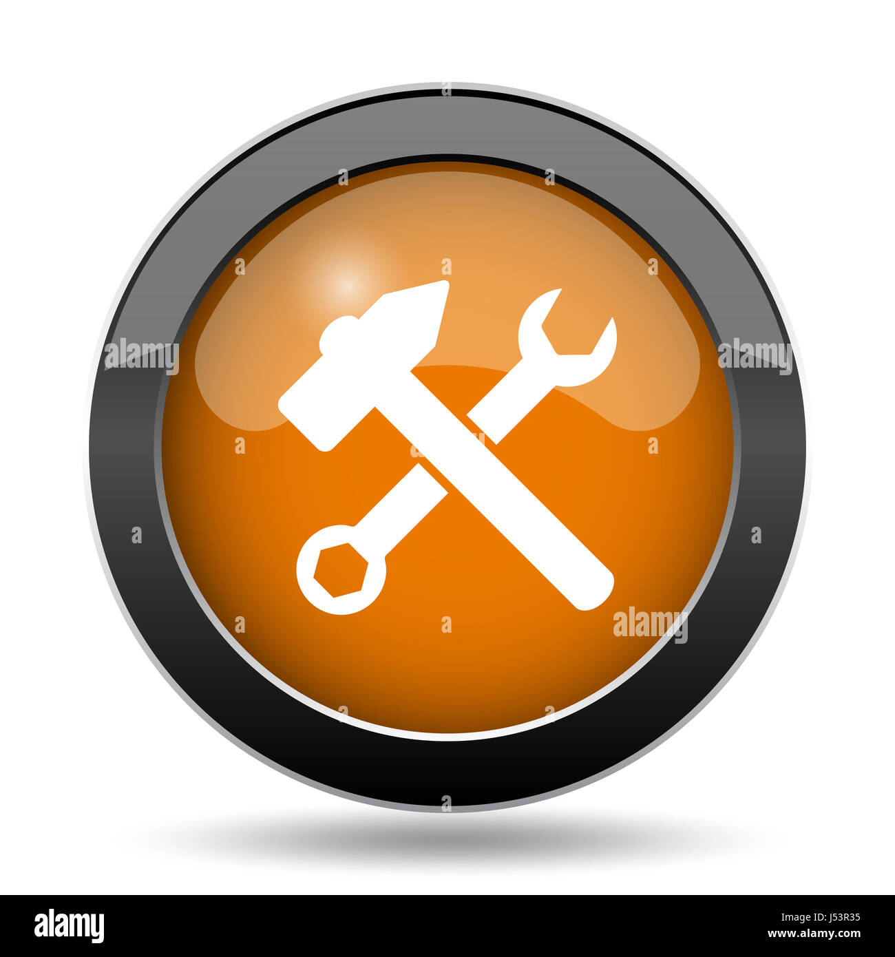 Tools icon. Tools website button on white background Stock Photo - Alamy
