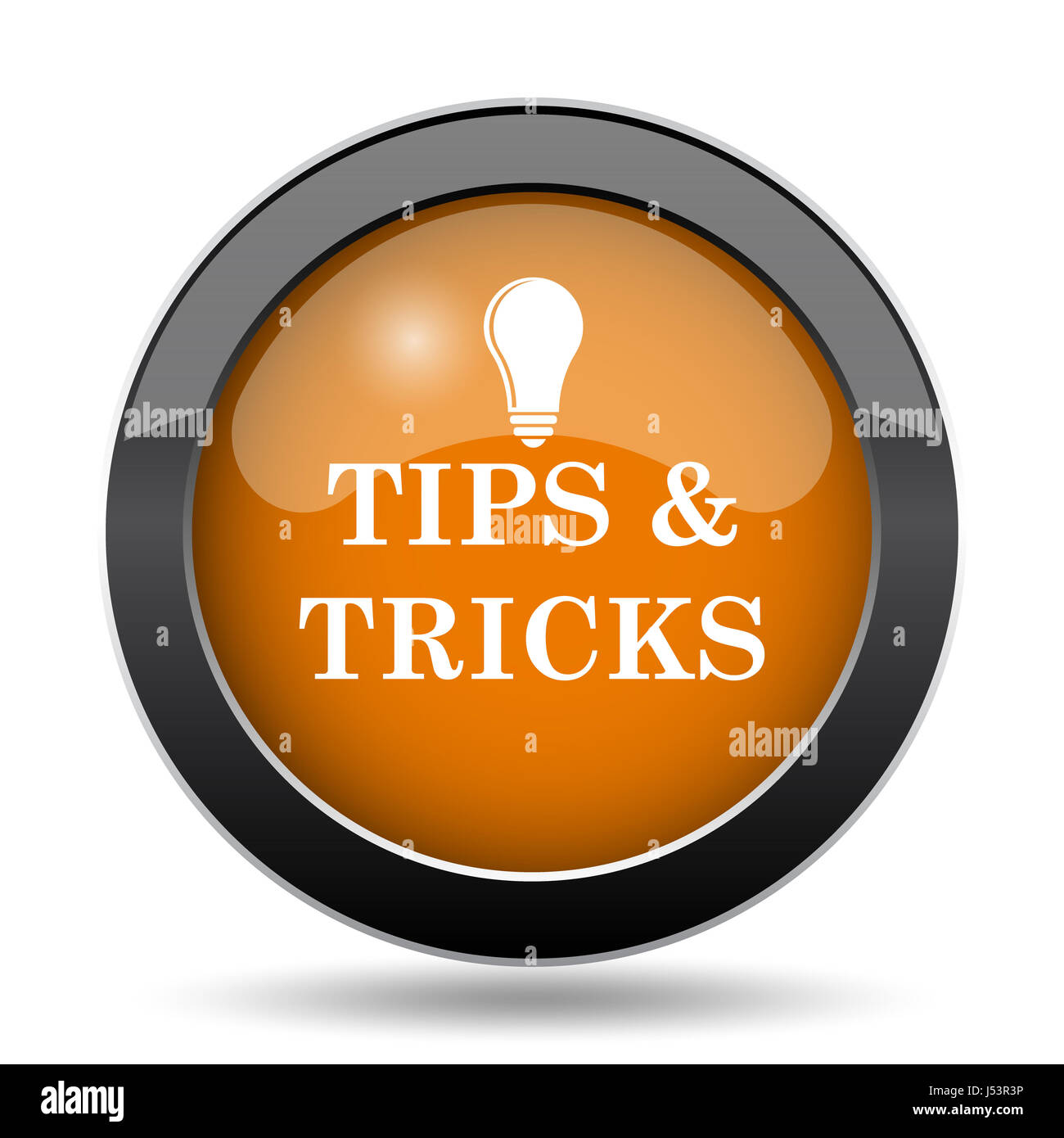 Tips and tricks icon. Tips and tricks website button on white ...