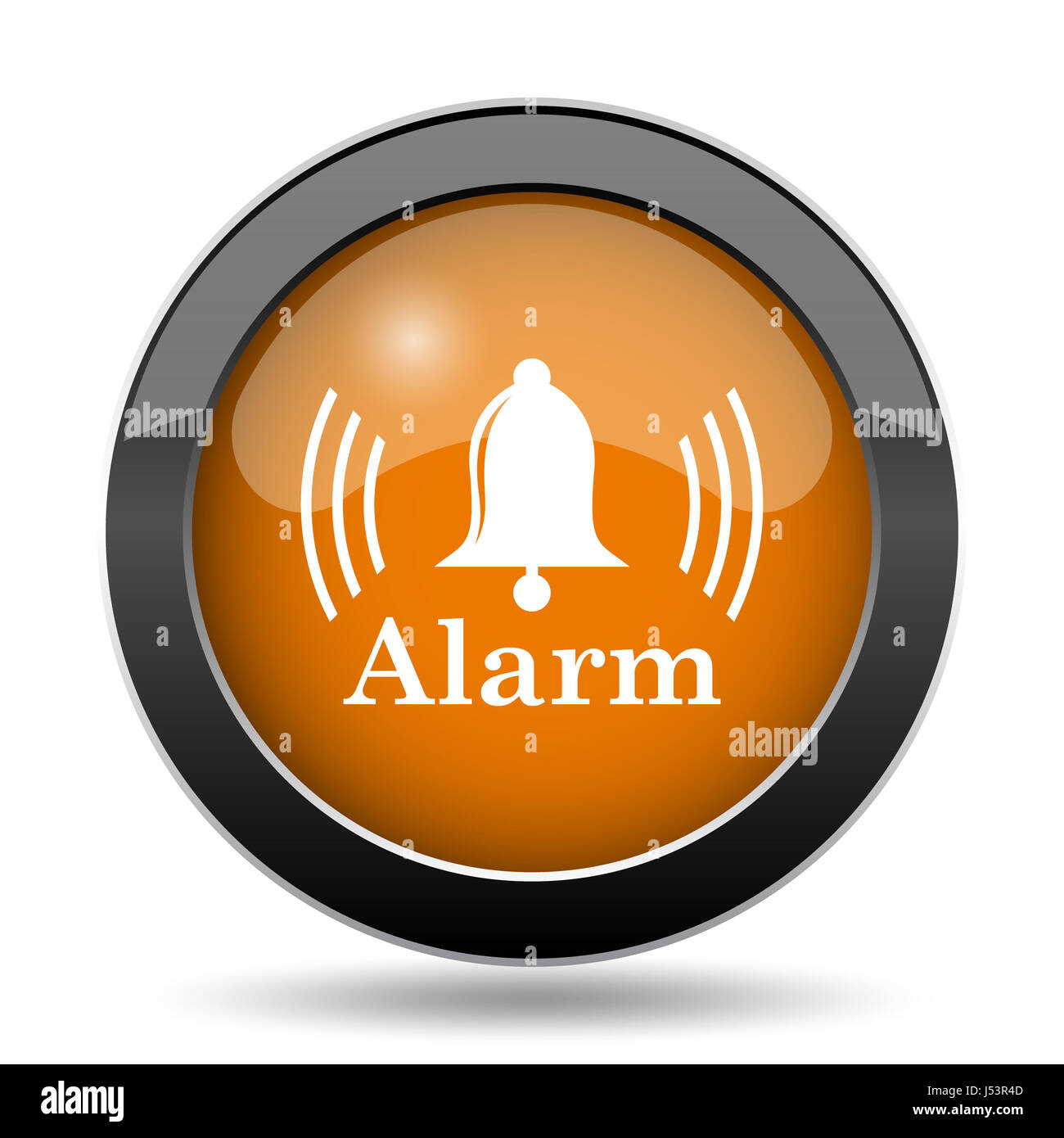 Alarm icon. Alarm website button on white background Stock Photo - Alamy