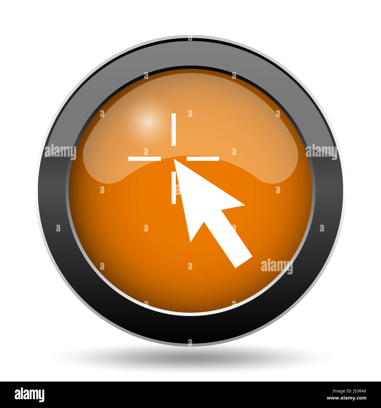 Click here icon. Click here website button on white background Stock ...