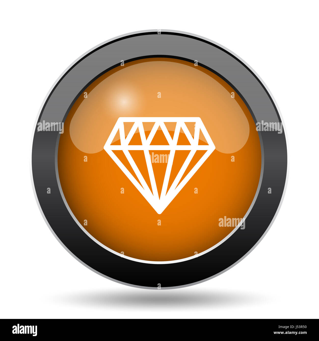 Diamond icon. Diamond website button on white background Stock Photo ...