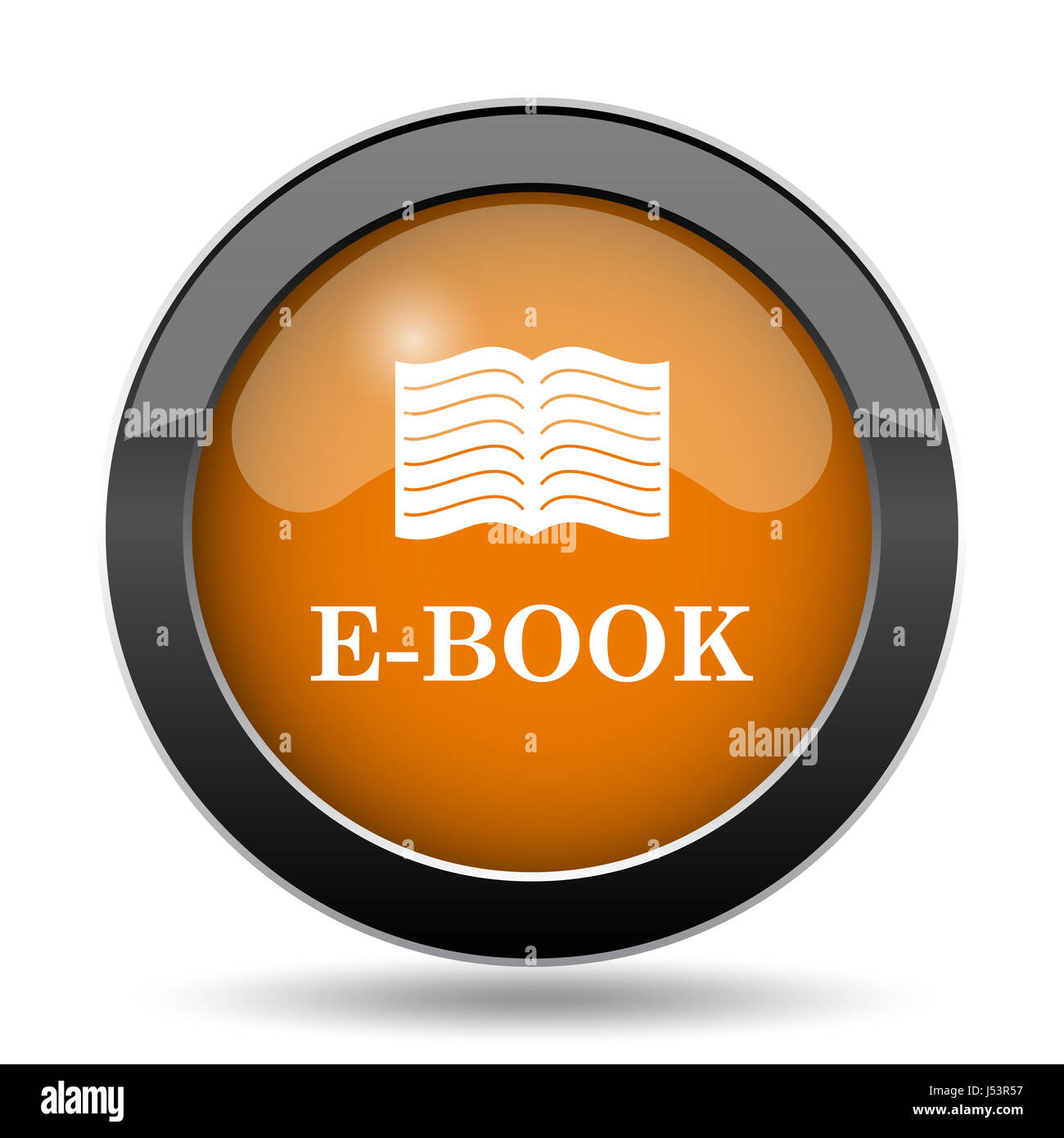 E-book icon. E-book website button on white background Stock Photo - Alamy