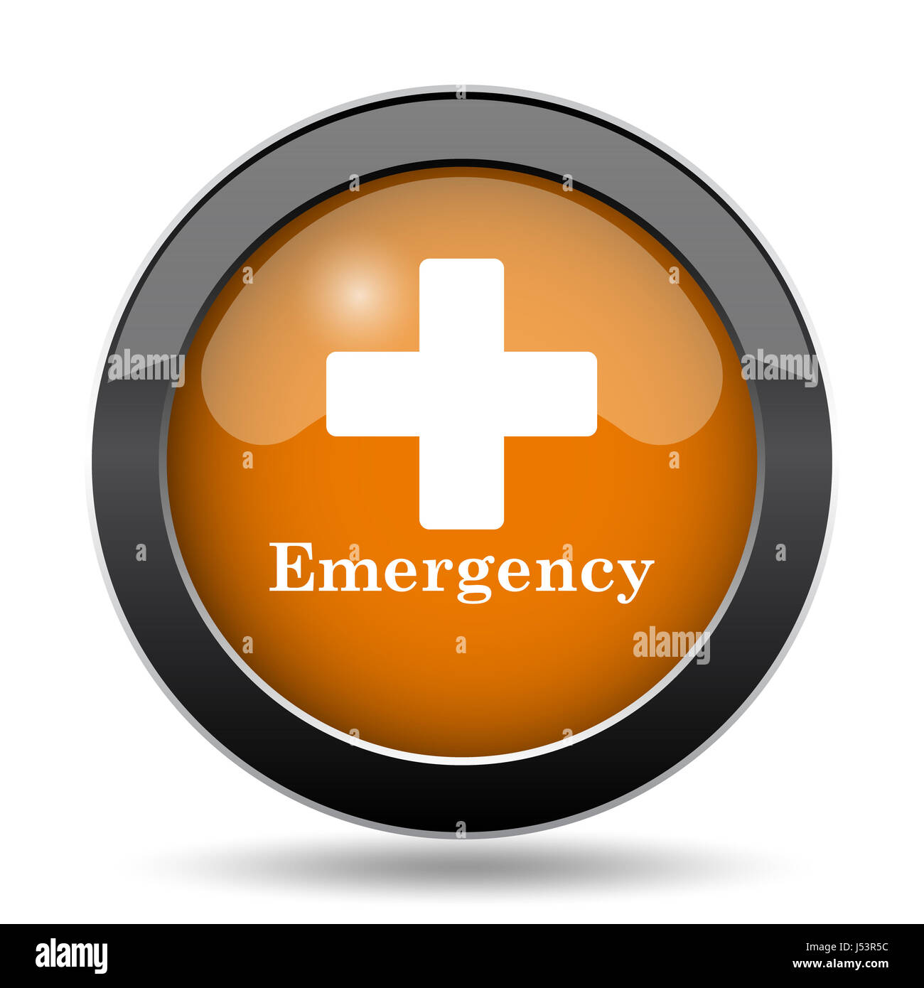 Emergency icon. Emergency website button on white background Stock ...