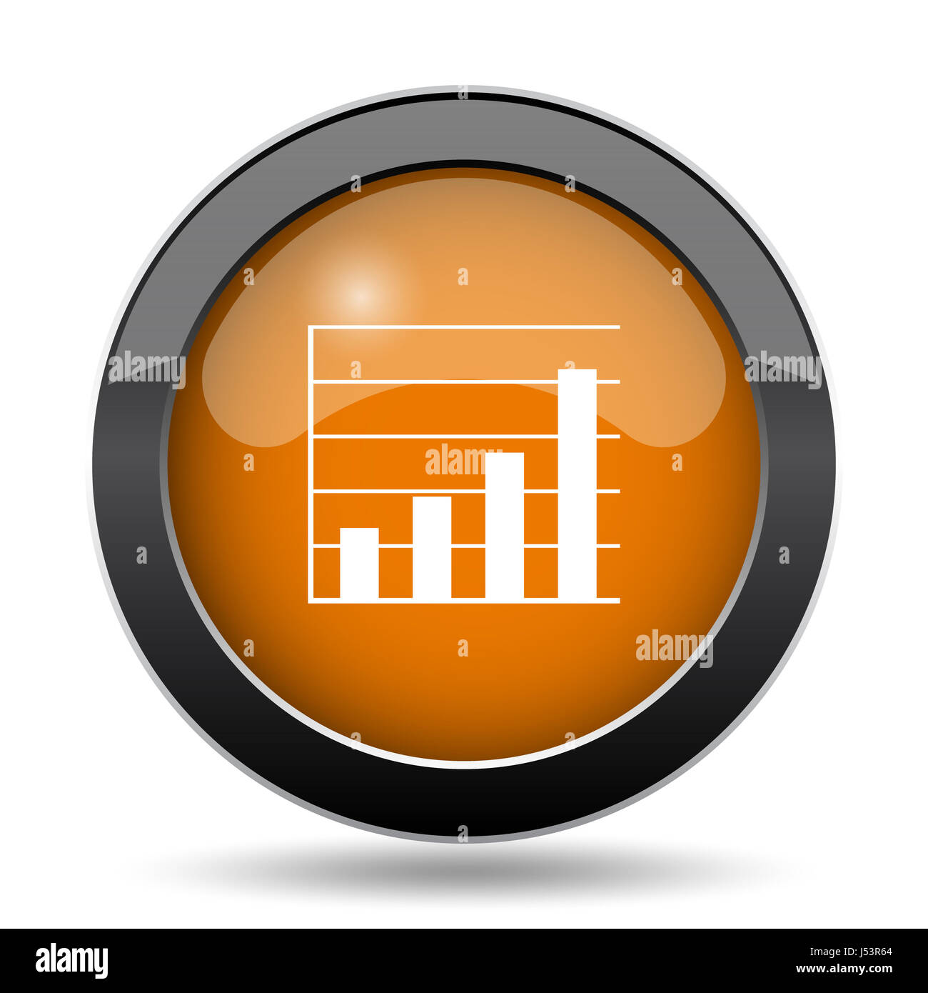 Chart bars icon. Chart bars website button on white background Stock ...
