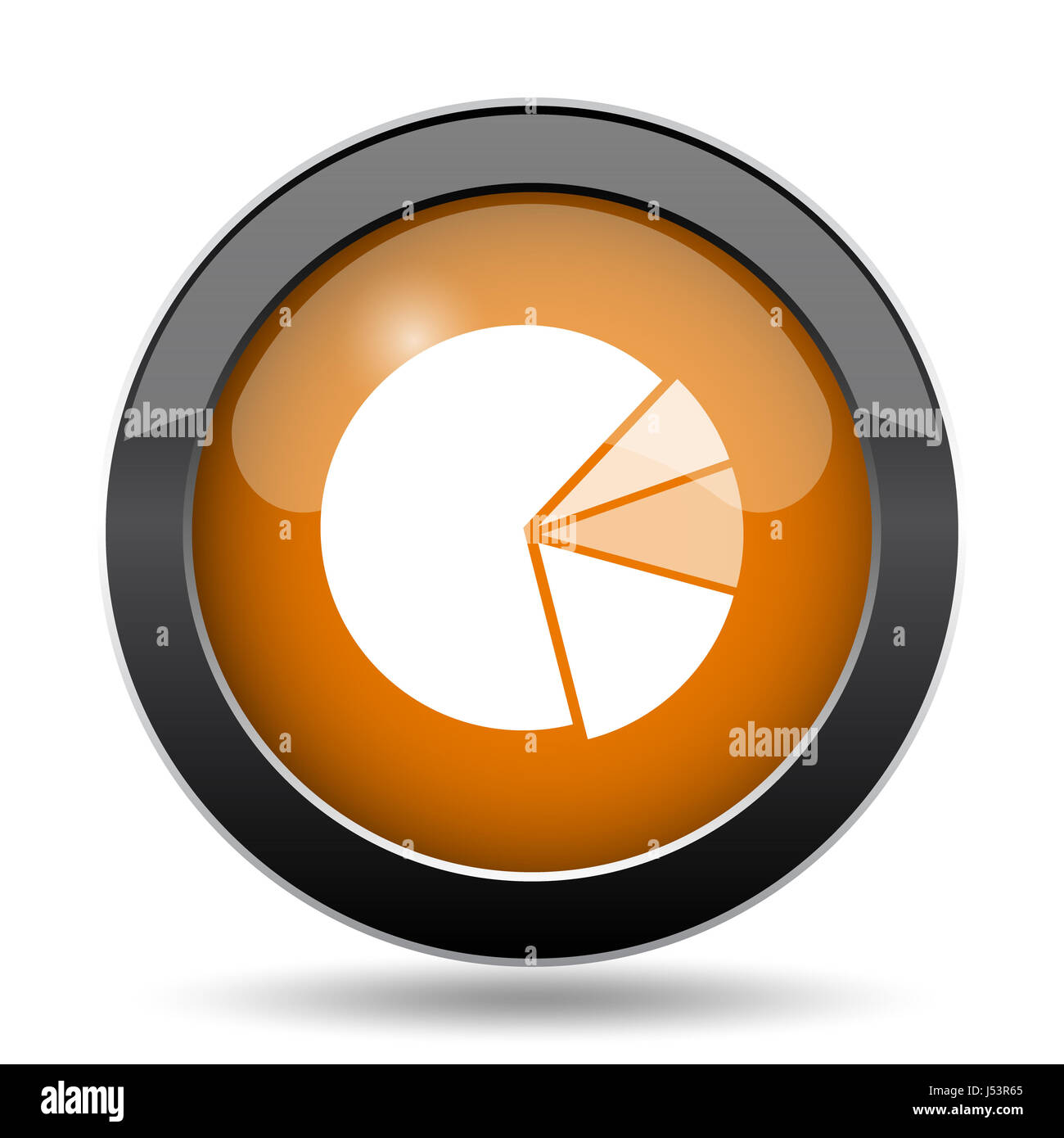 Chart pie icon. Chart pie website button on white background Stock ...