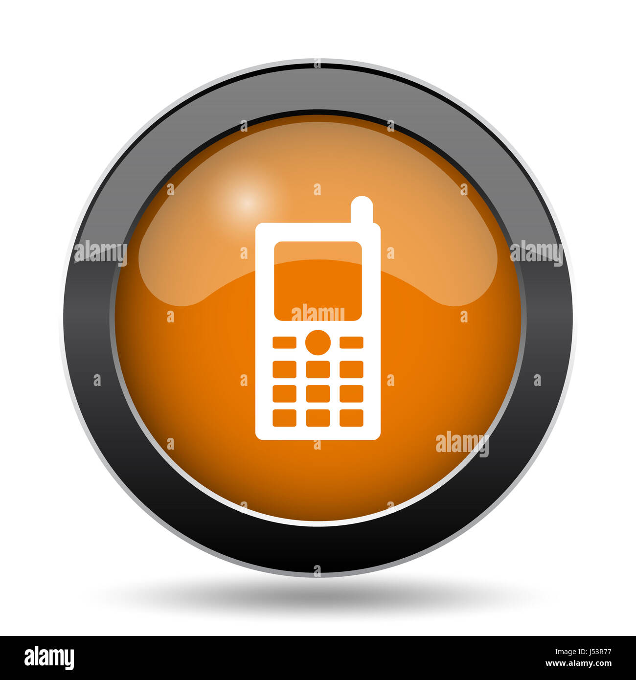 Mobile phone icon. Mobile phone website button on white background ...