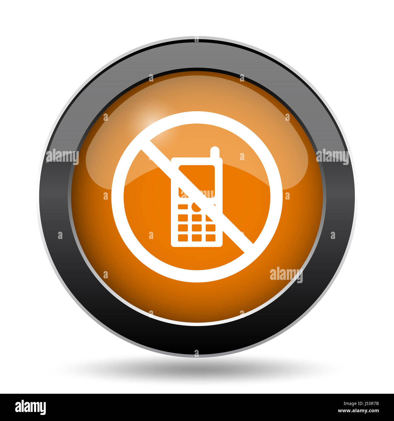 Mobile phone restricted icon. Mobile phone restricted website button on ...