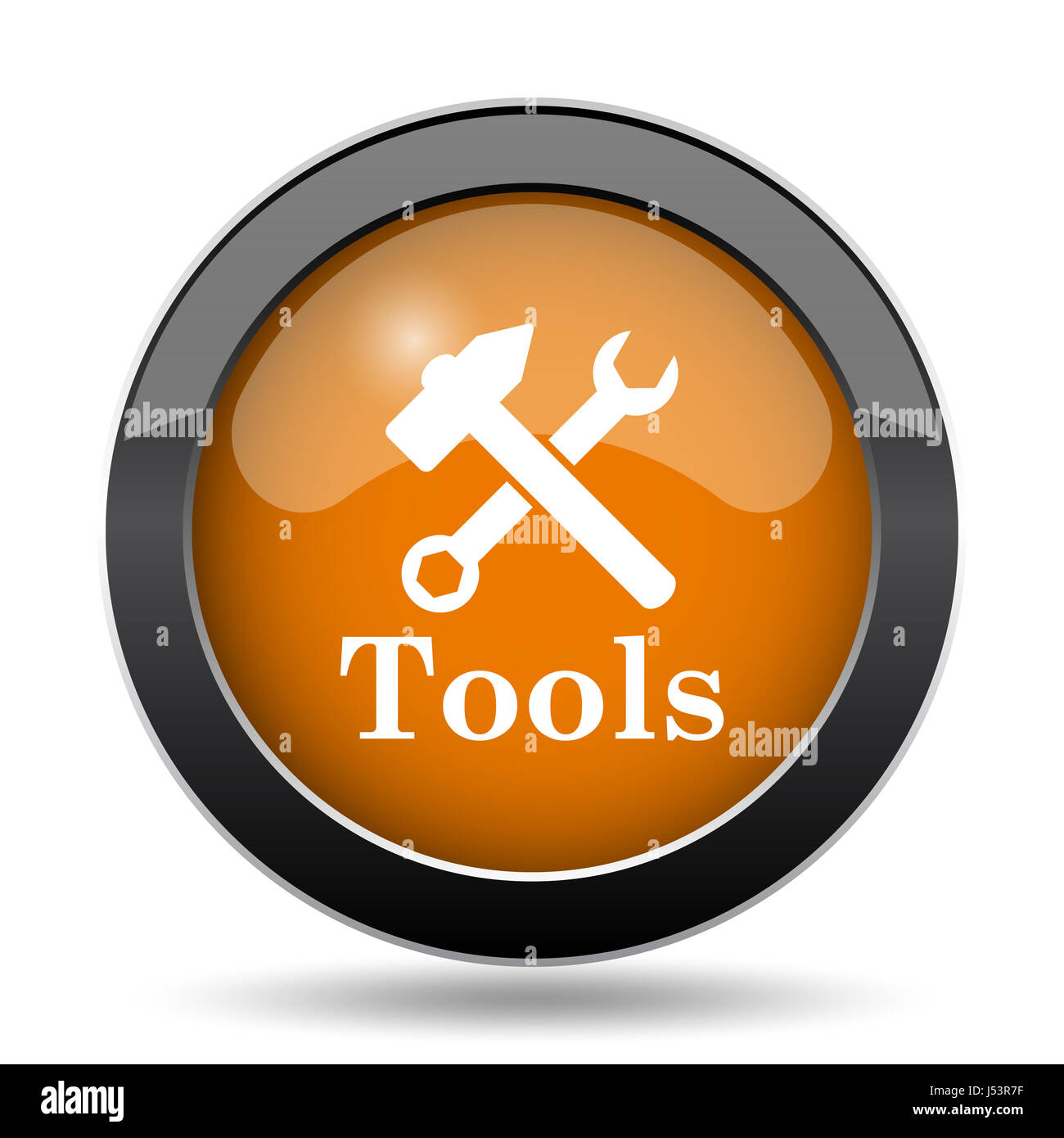 Tools icon. Tools website button on white background Stock Photo - Alamy