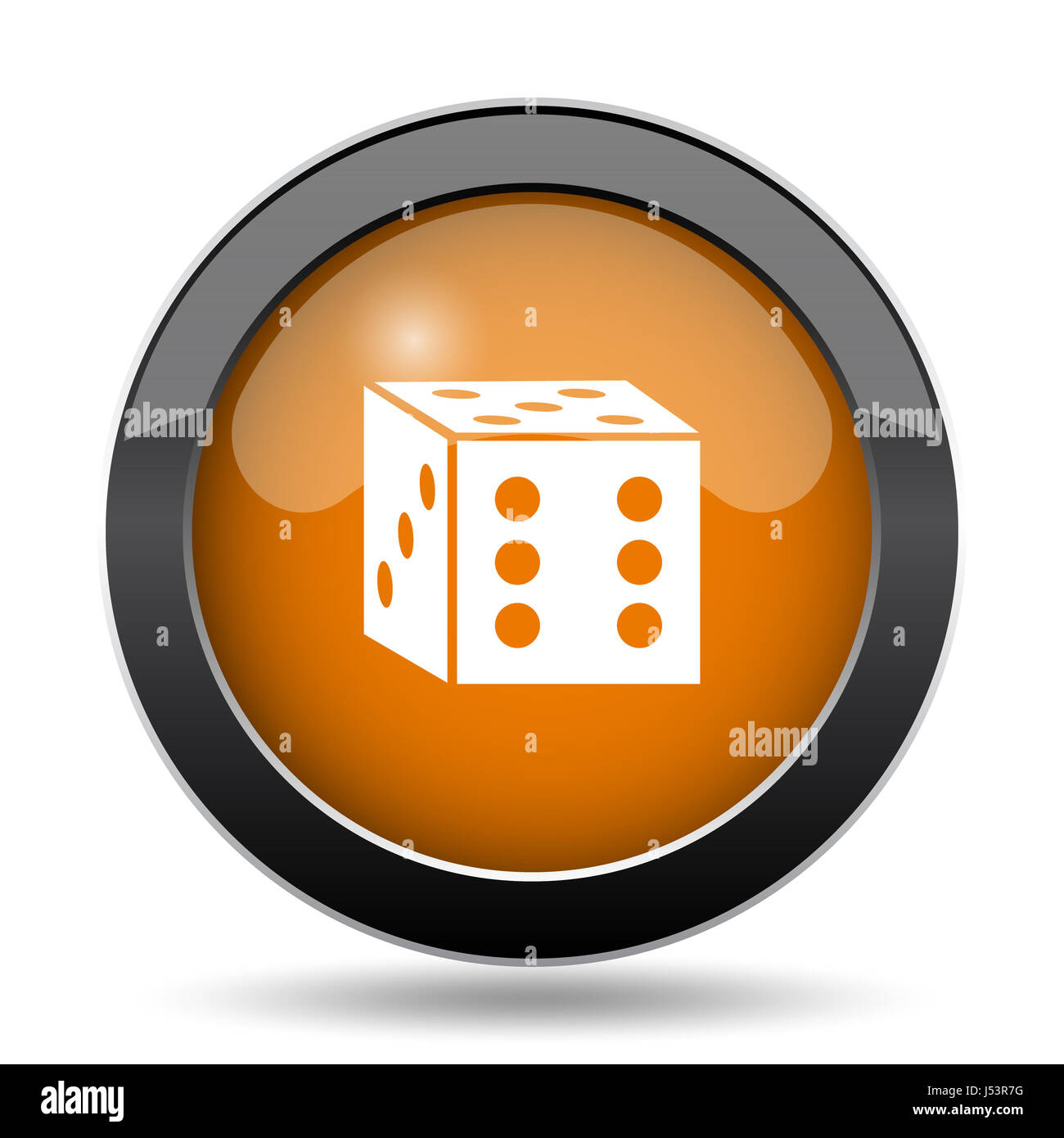 Dice icon. Dice website button on white background Stock Photo - Alamy
