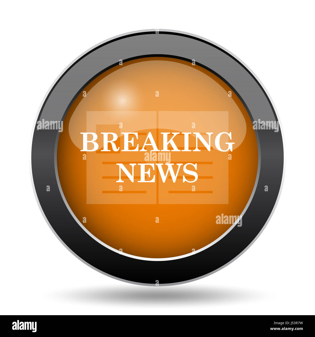 Breaking news icon. Breaking news website button on white background ...