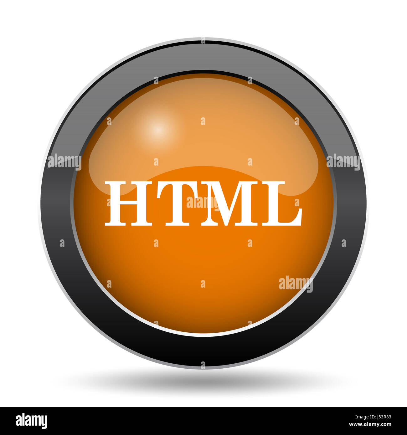 HTML icon. HTML website button on white background Stock Photo - Alamy
