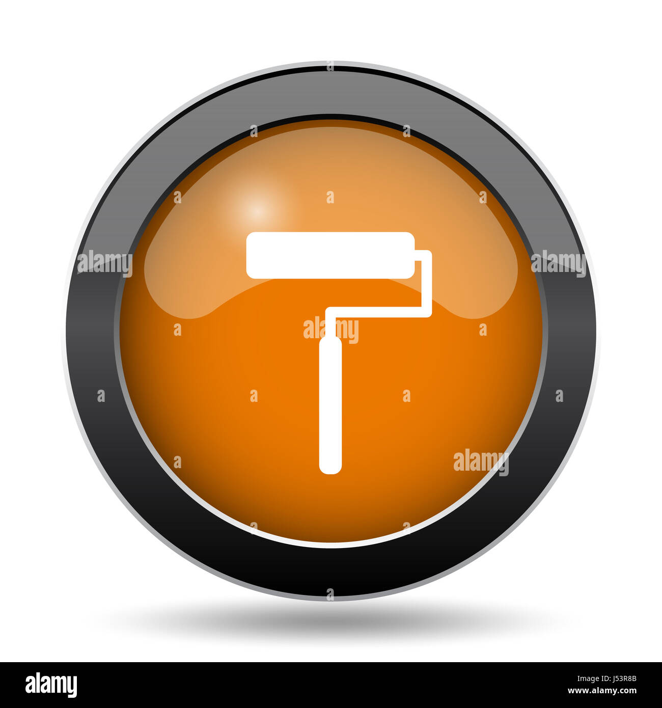 Roller icon. Roller website button on white background Stock Photo - Alamy
