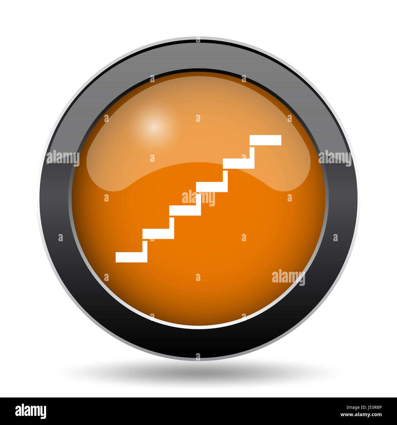 Stairs icon. Stairs website button on white background Stock Photo - Alamy