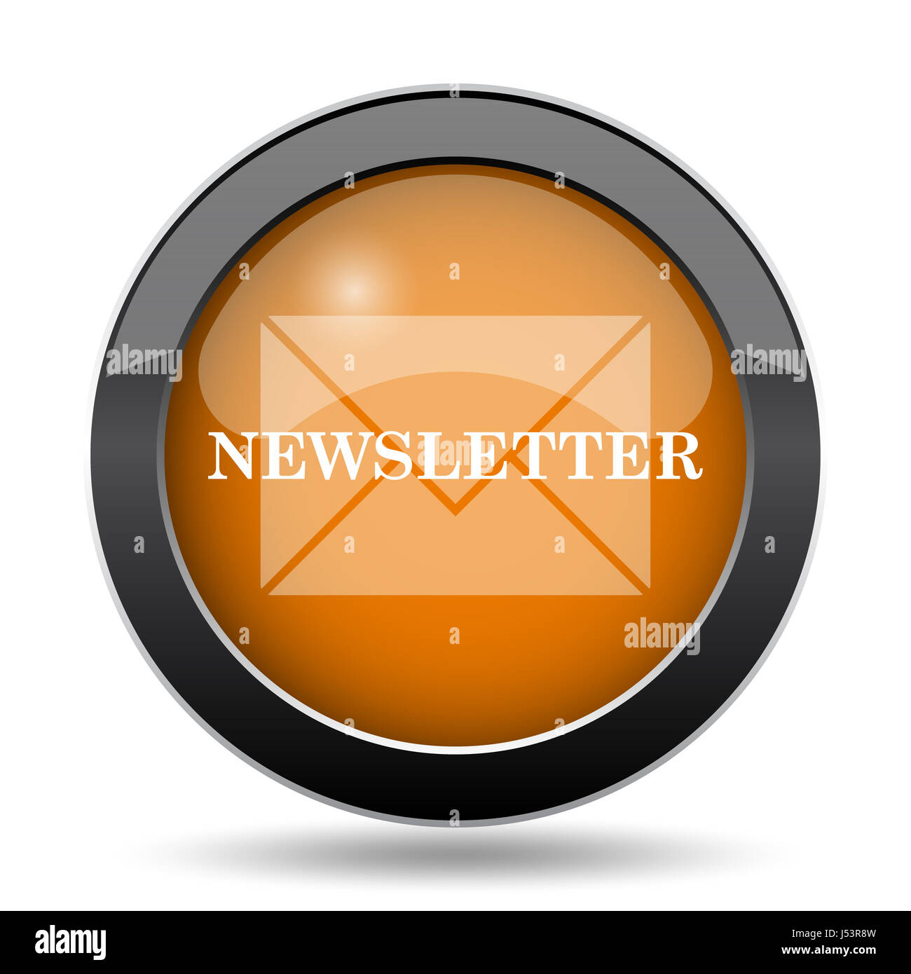 Newsletter icon. Newsletter website button on white background Stock ...