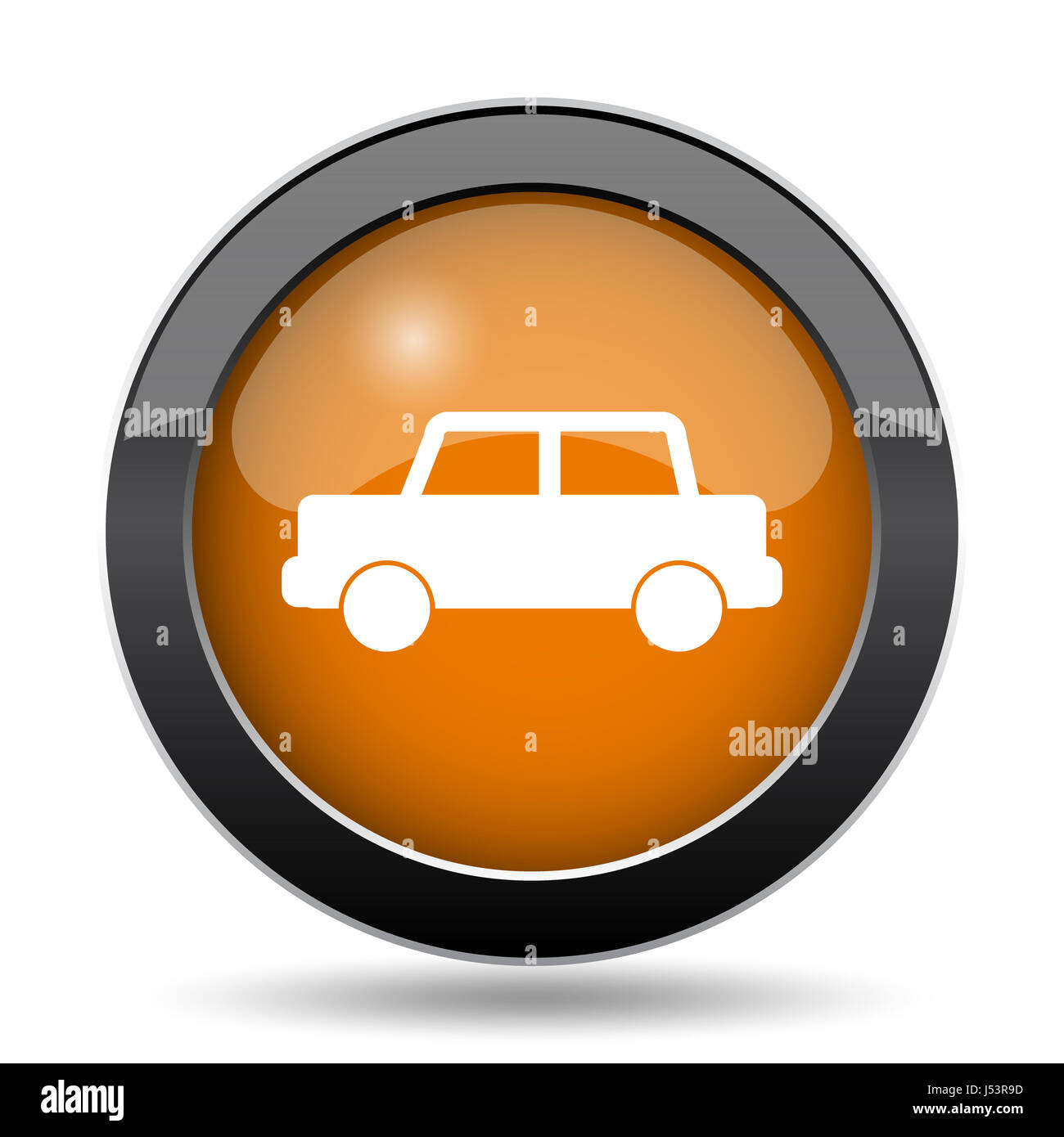 Car icon. Car website button on white background Stock Photo - Alamy