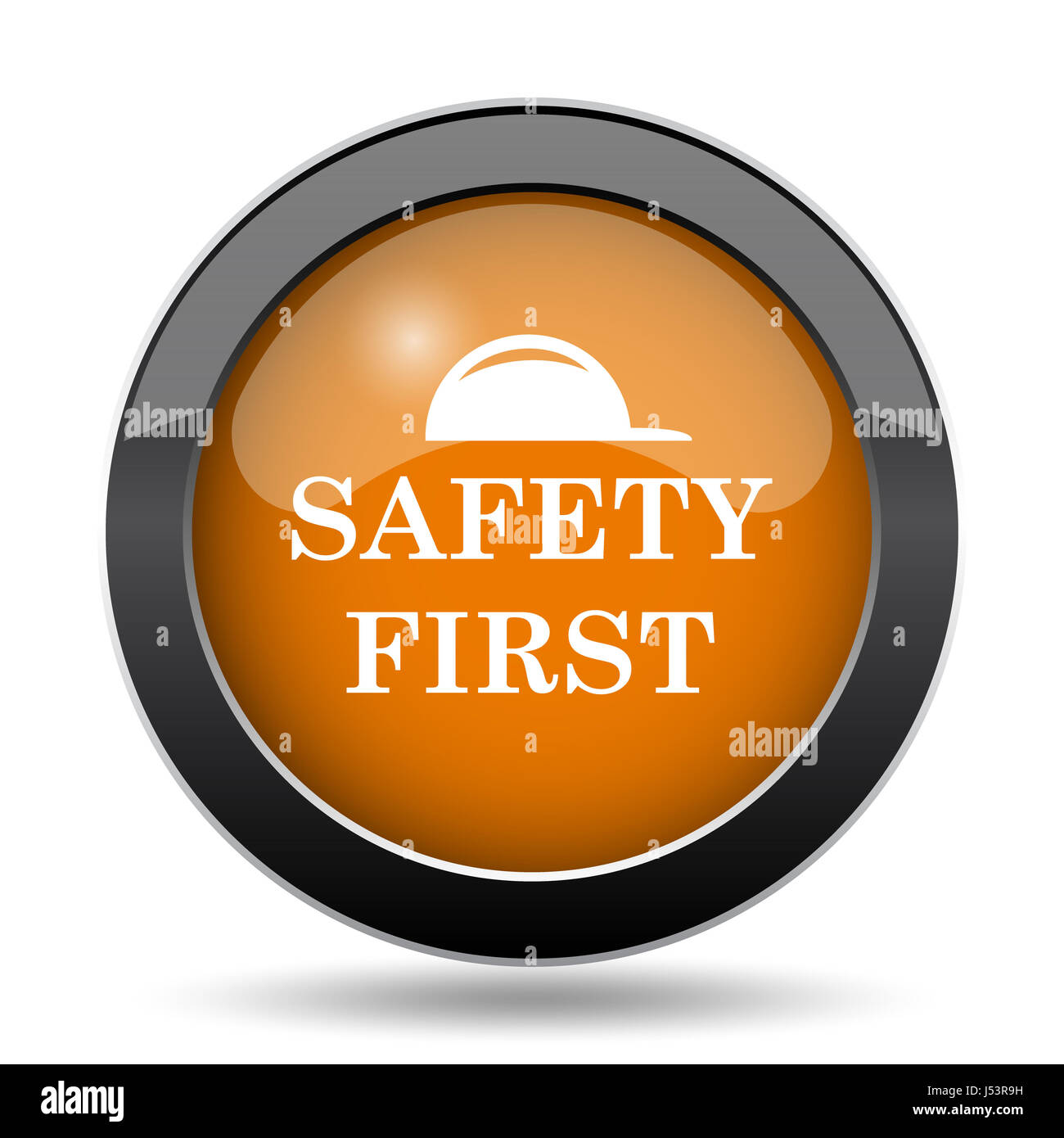 Safety first icon. Safety first website button on white background ...