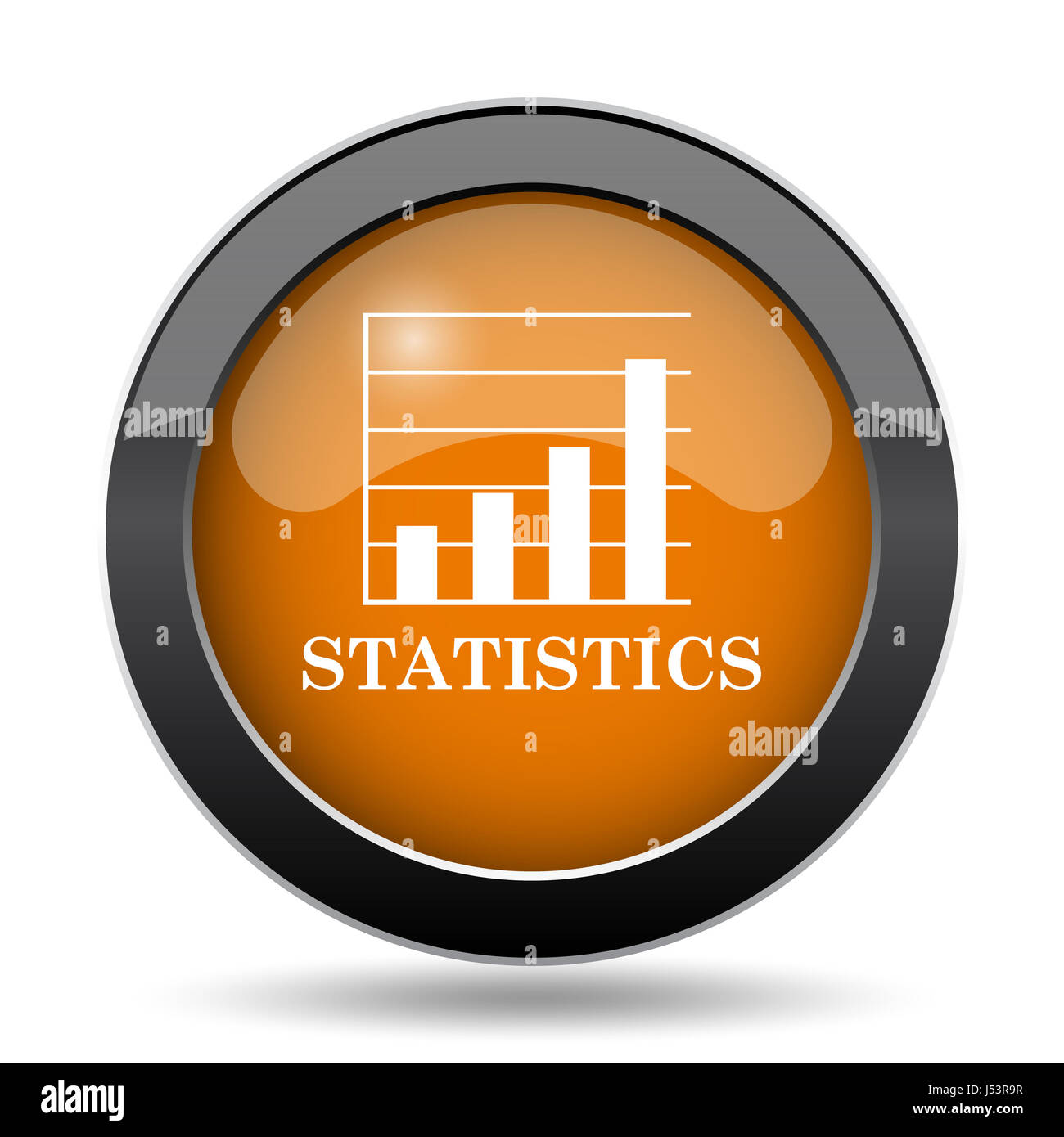 Statistics icon. Statistics website button on white background Stock ...