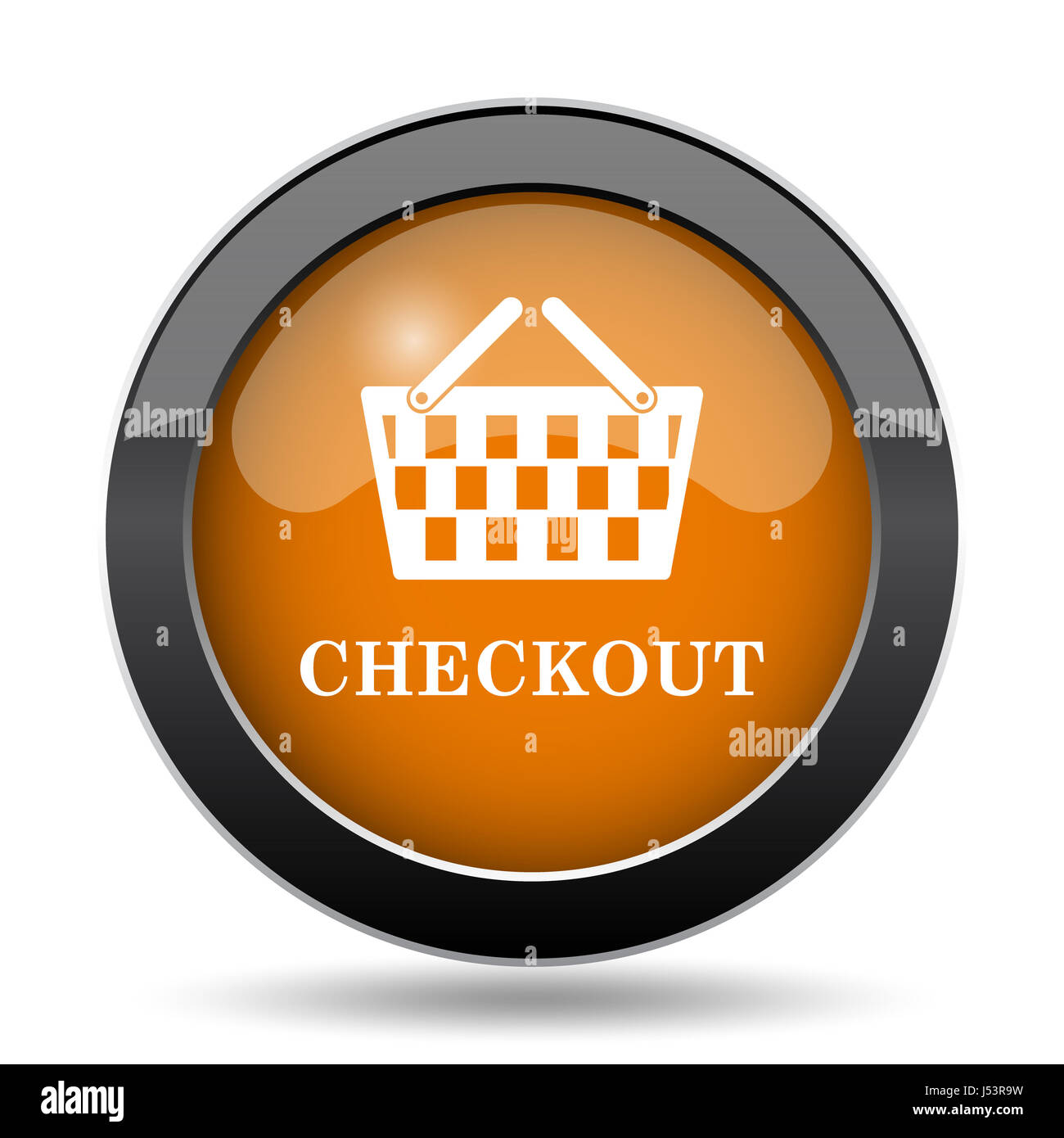 Checkout icon. Checkout website button on white background Stock Photo ...