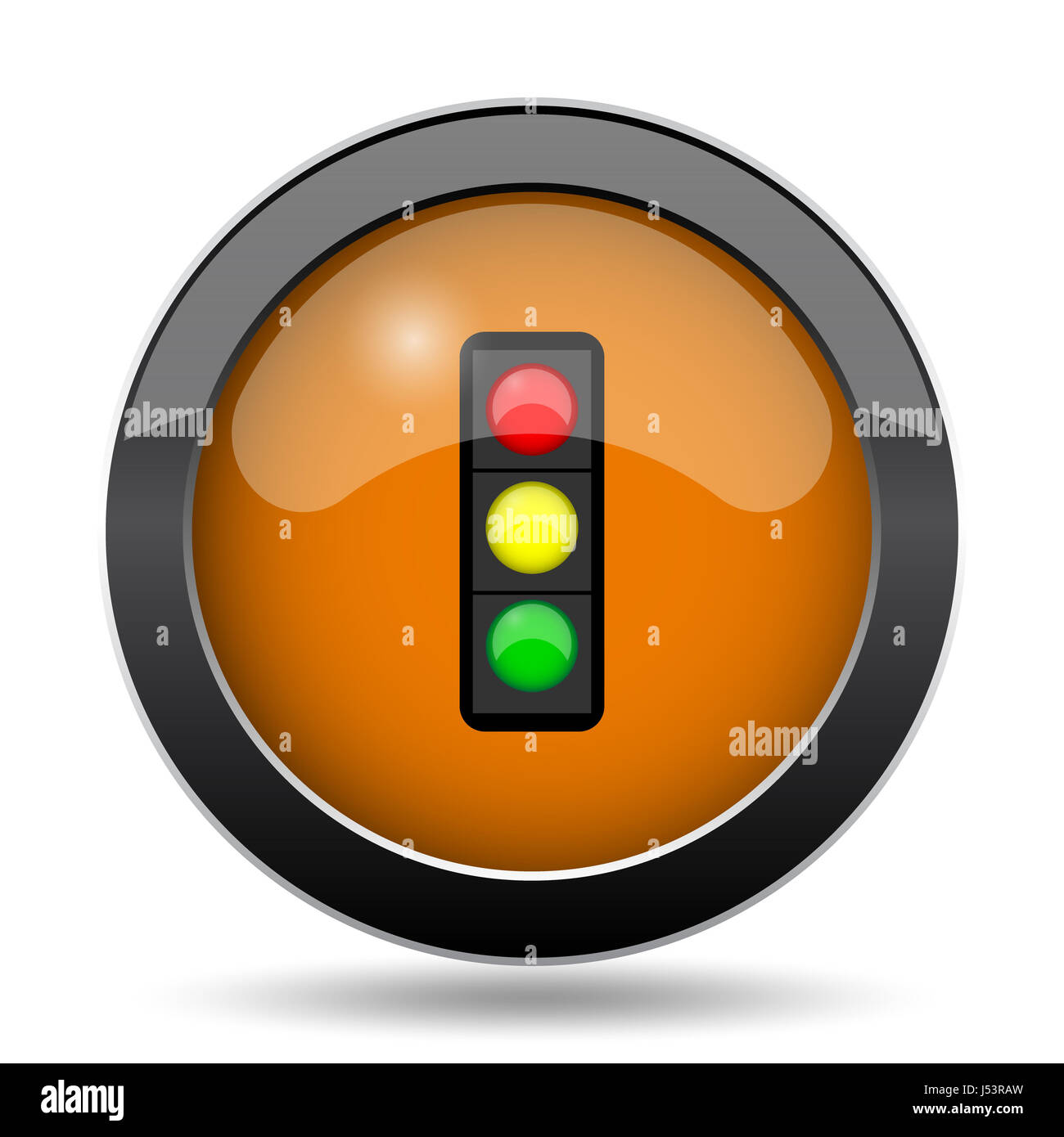 Traffic light icon. Traffic light website button on white background ...