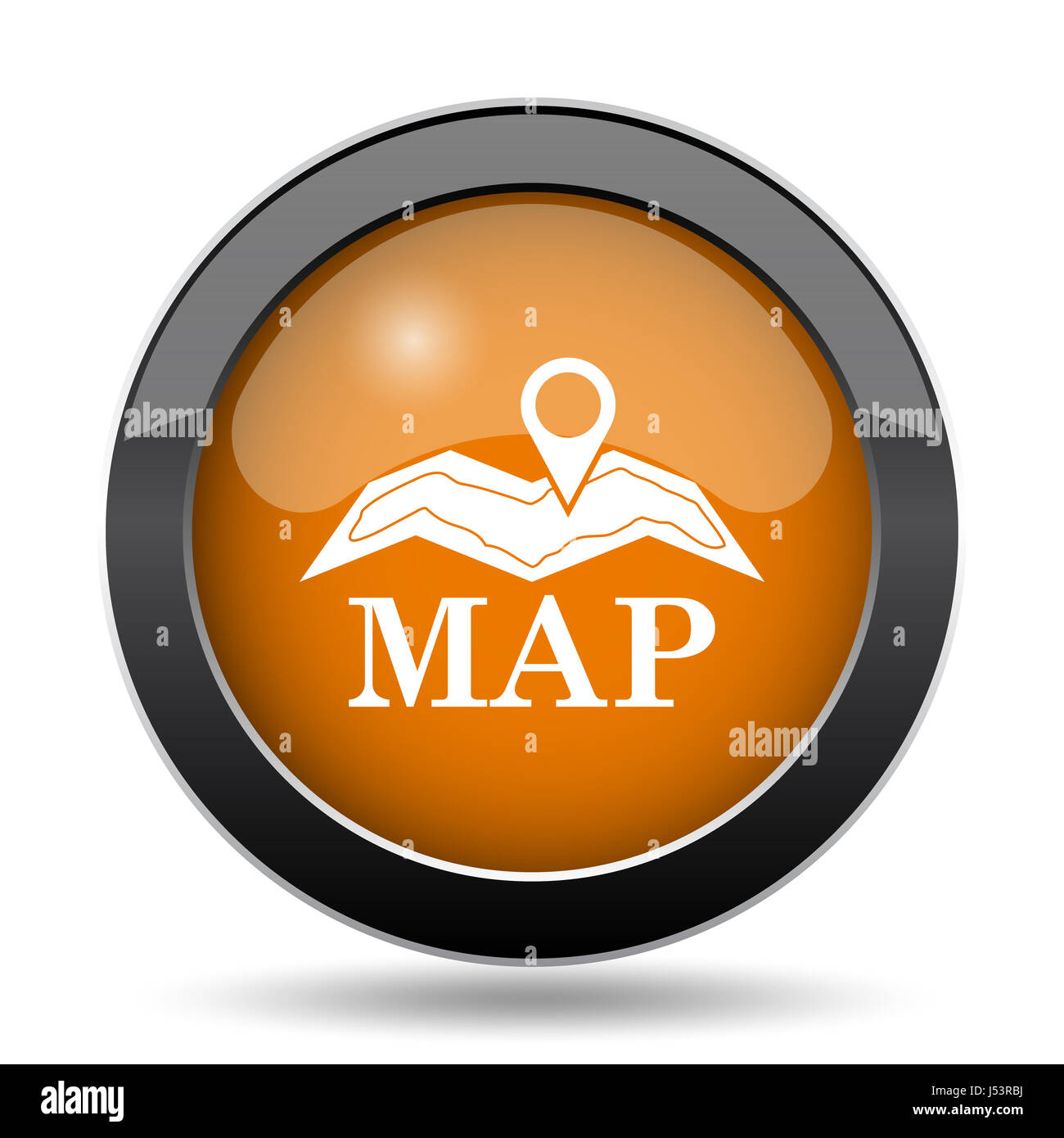 Map icon. Map website button on white background Stock Photo - Alamy