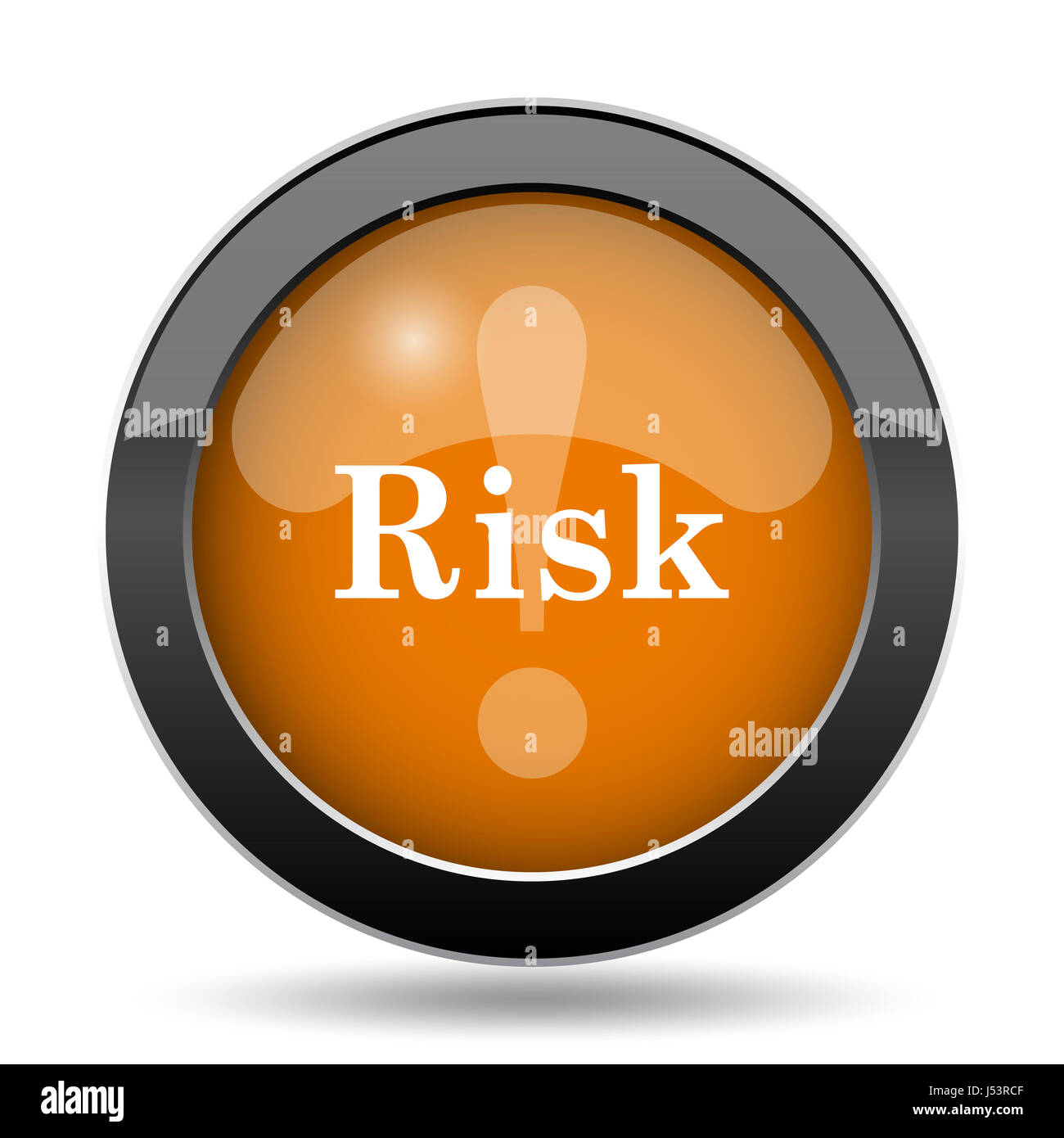 Risk icon. Risk website button on white background Stock Photo - Alamy