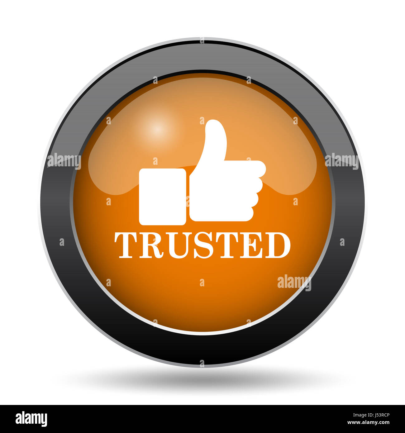 Trusted icon. Trusted website button on white background Stock Photo ...