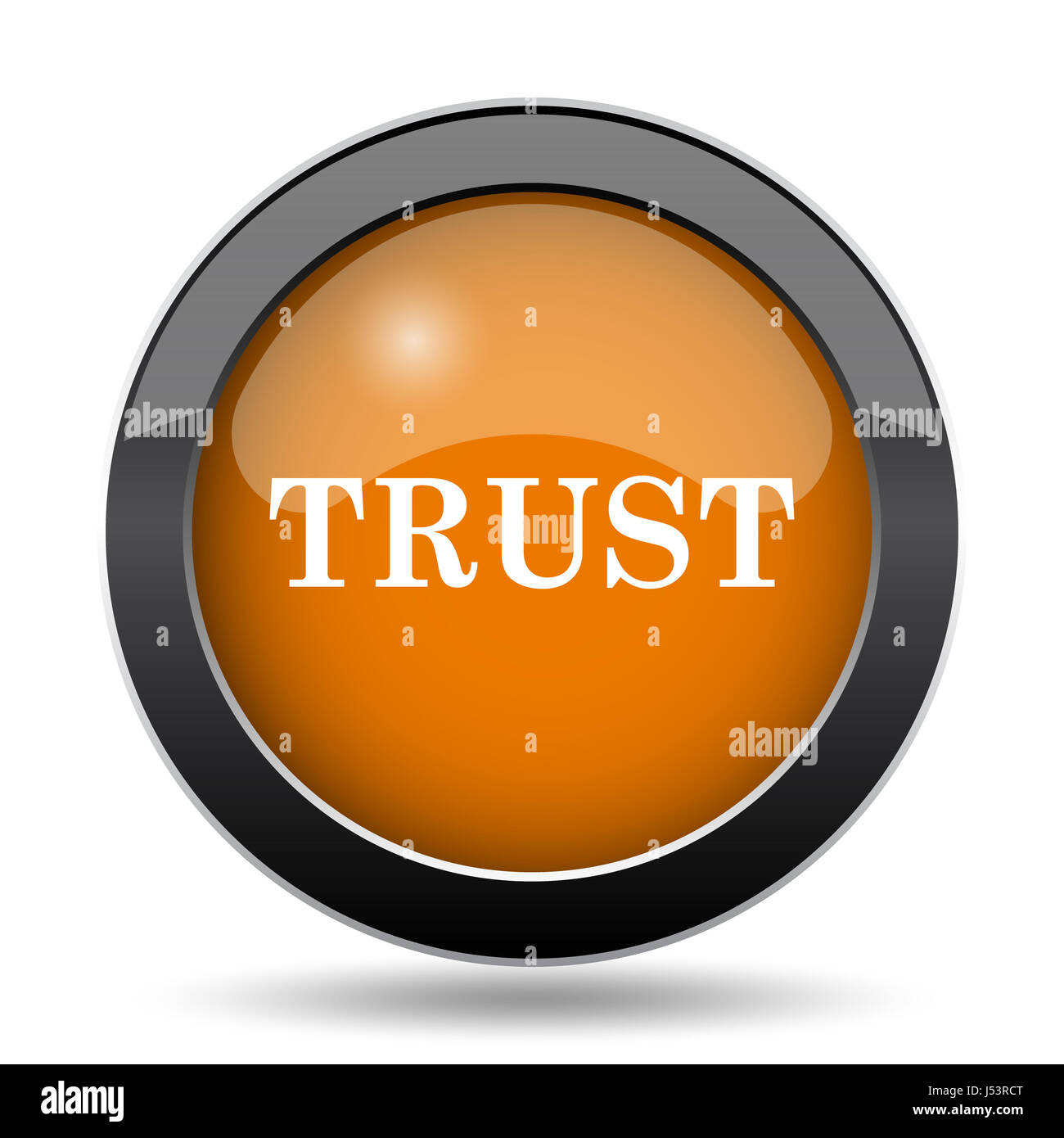 Trust icon. Trust website button on white background Stock Photo - Alamy