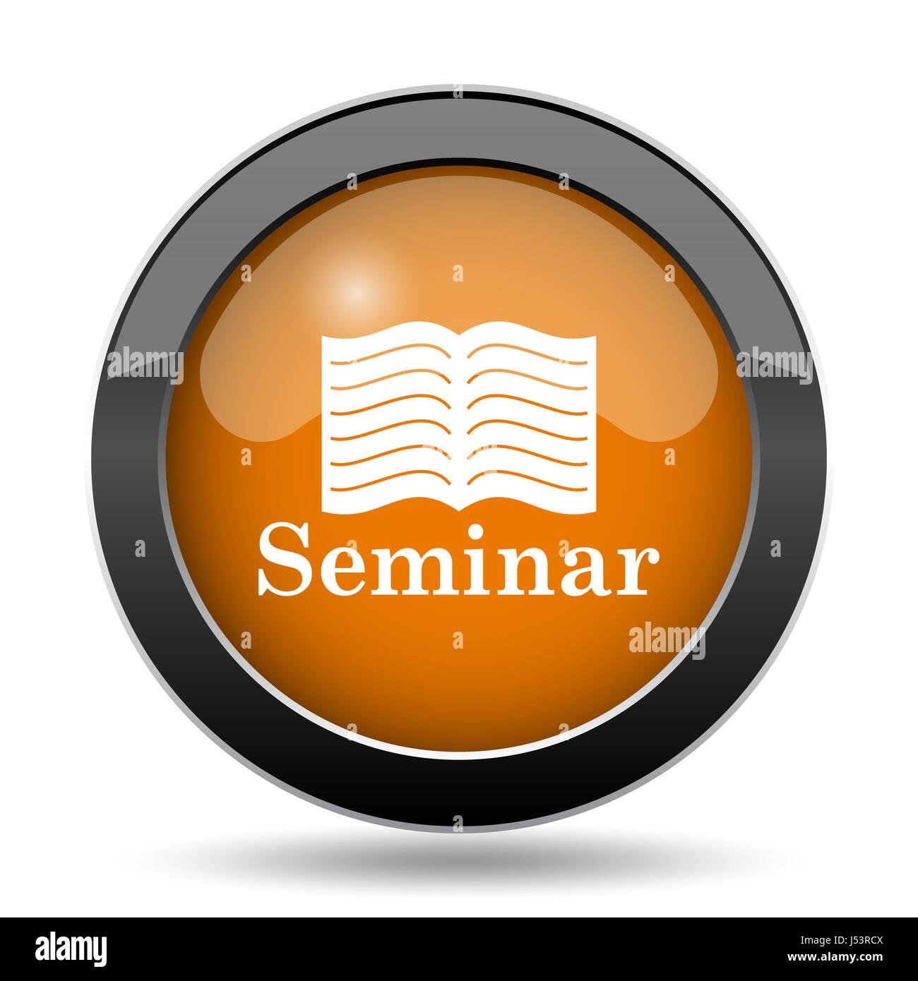 Seminar icon. Seminar website button on white background Stock Photo ...