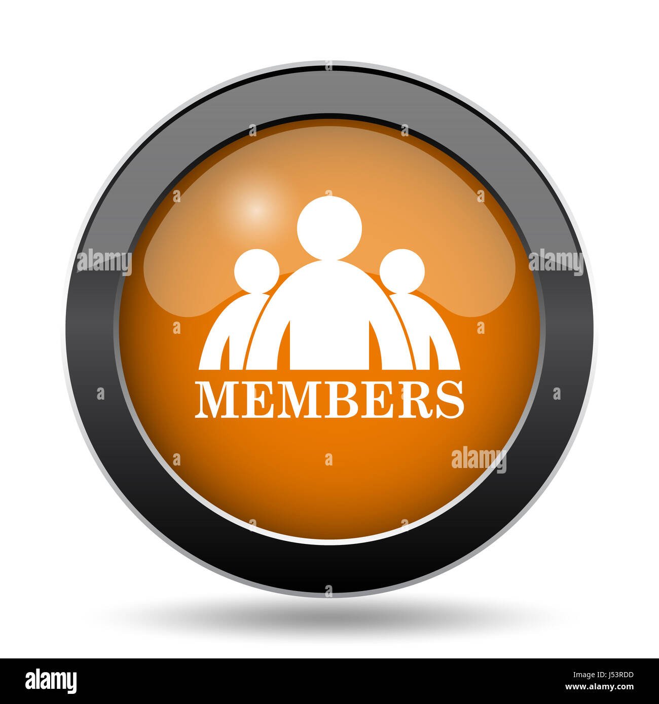 Members icon. Members website button on white background Stock Photo ...