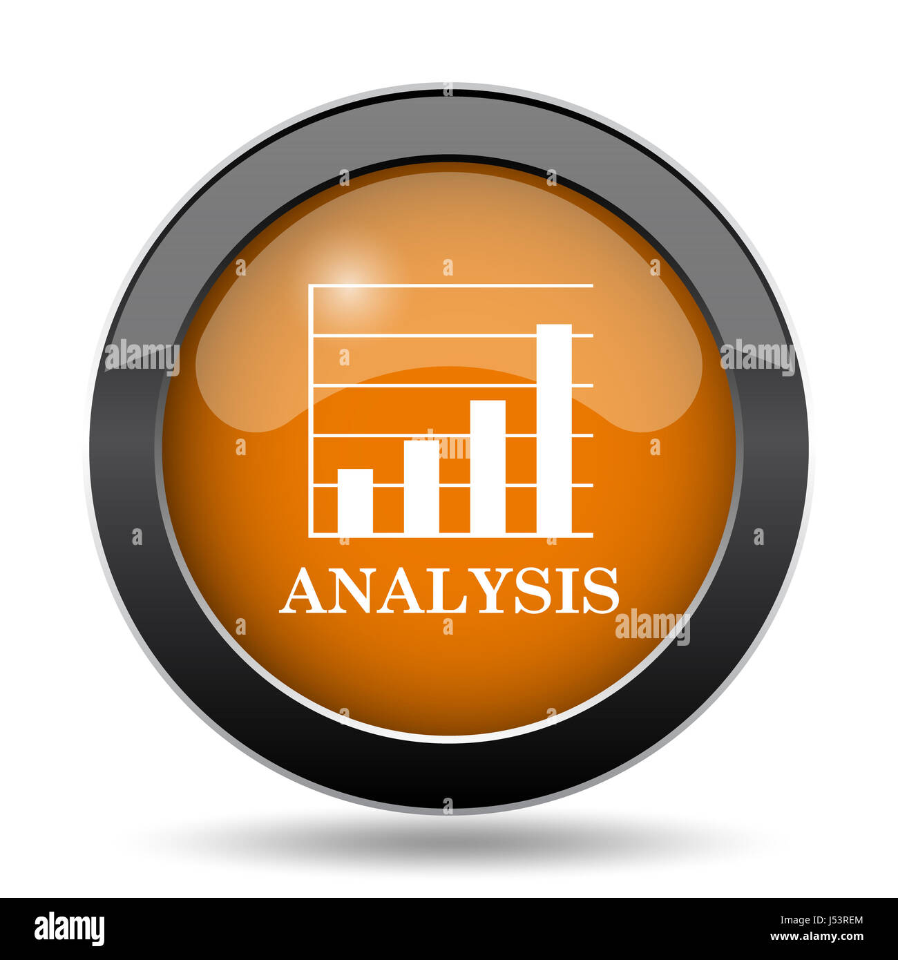 Analysis icon. Analysis website button on white background Stock Photo ...