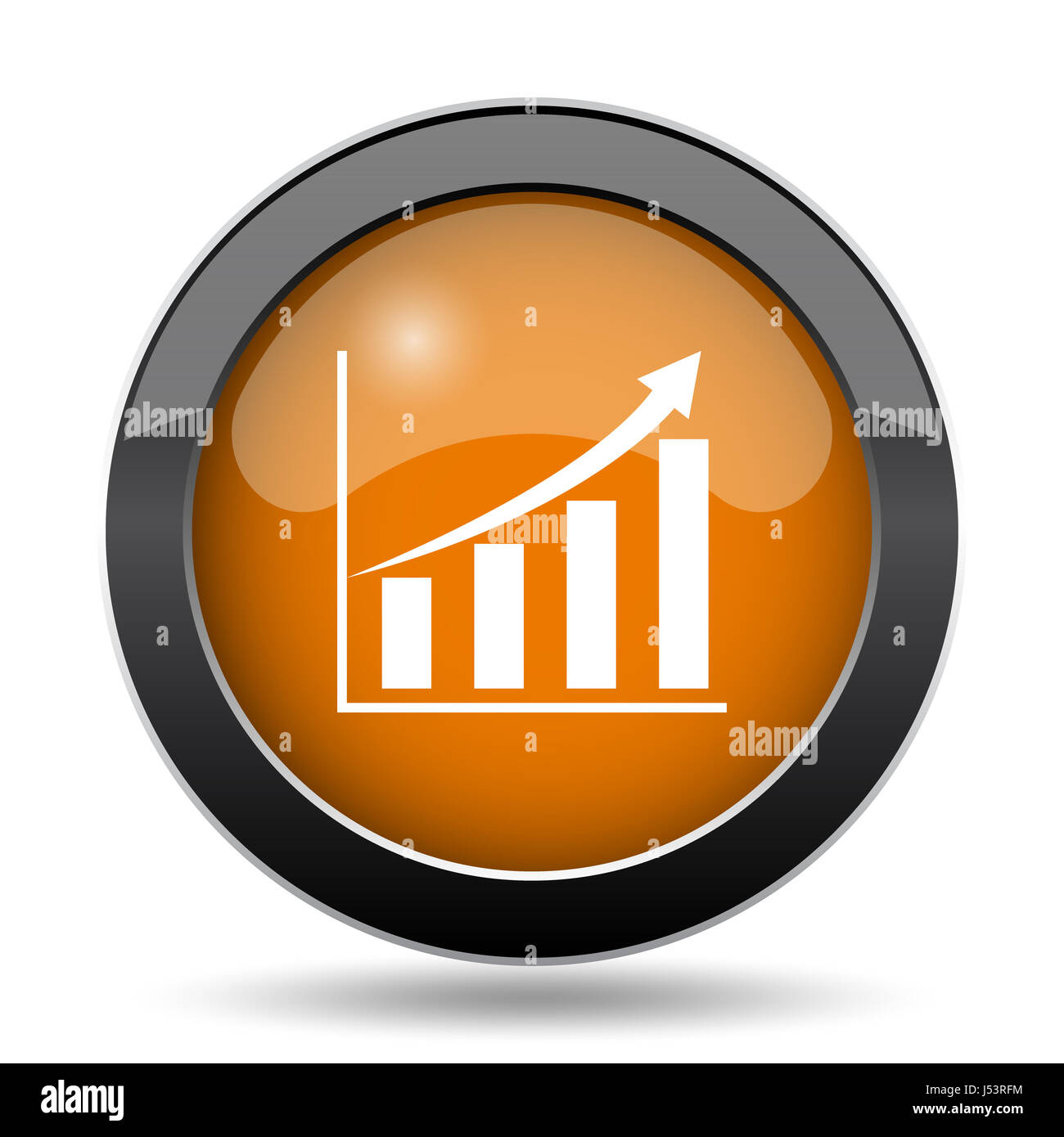Chart icon. Chart website button on white background Stock Photo - Alamy