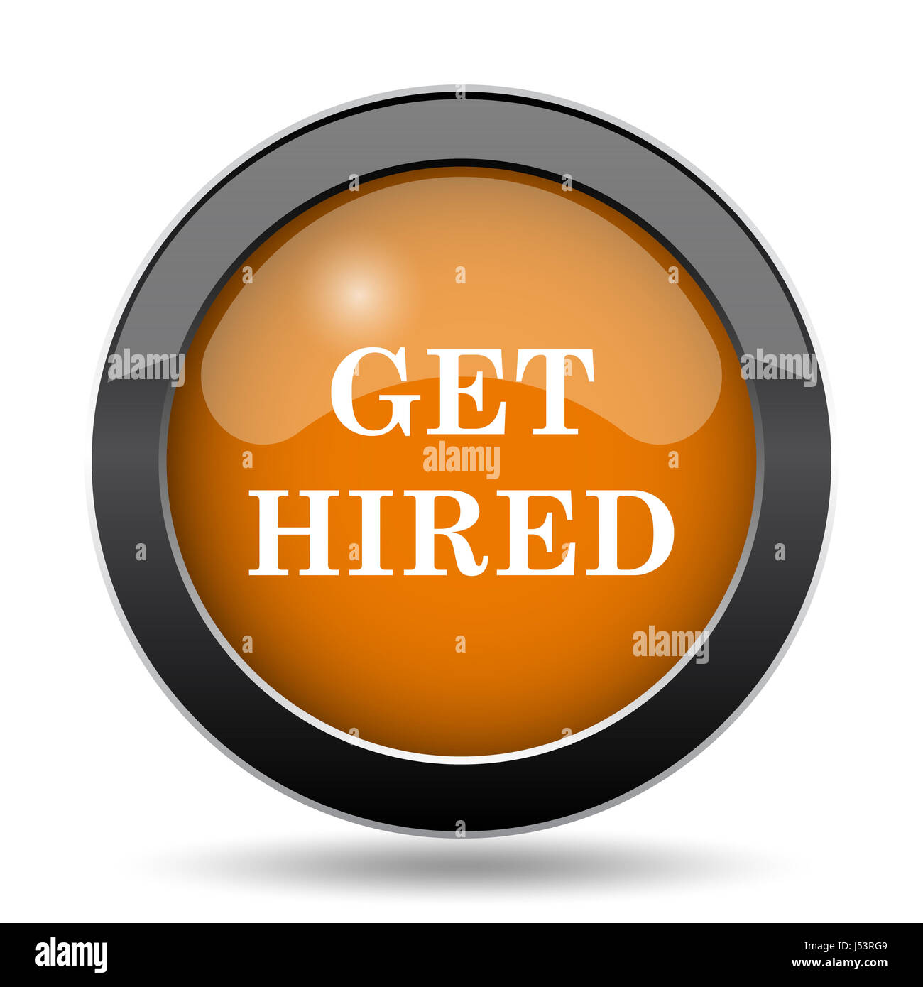 Get hired icon. Get hired website button on white background Stock ...