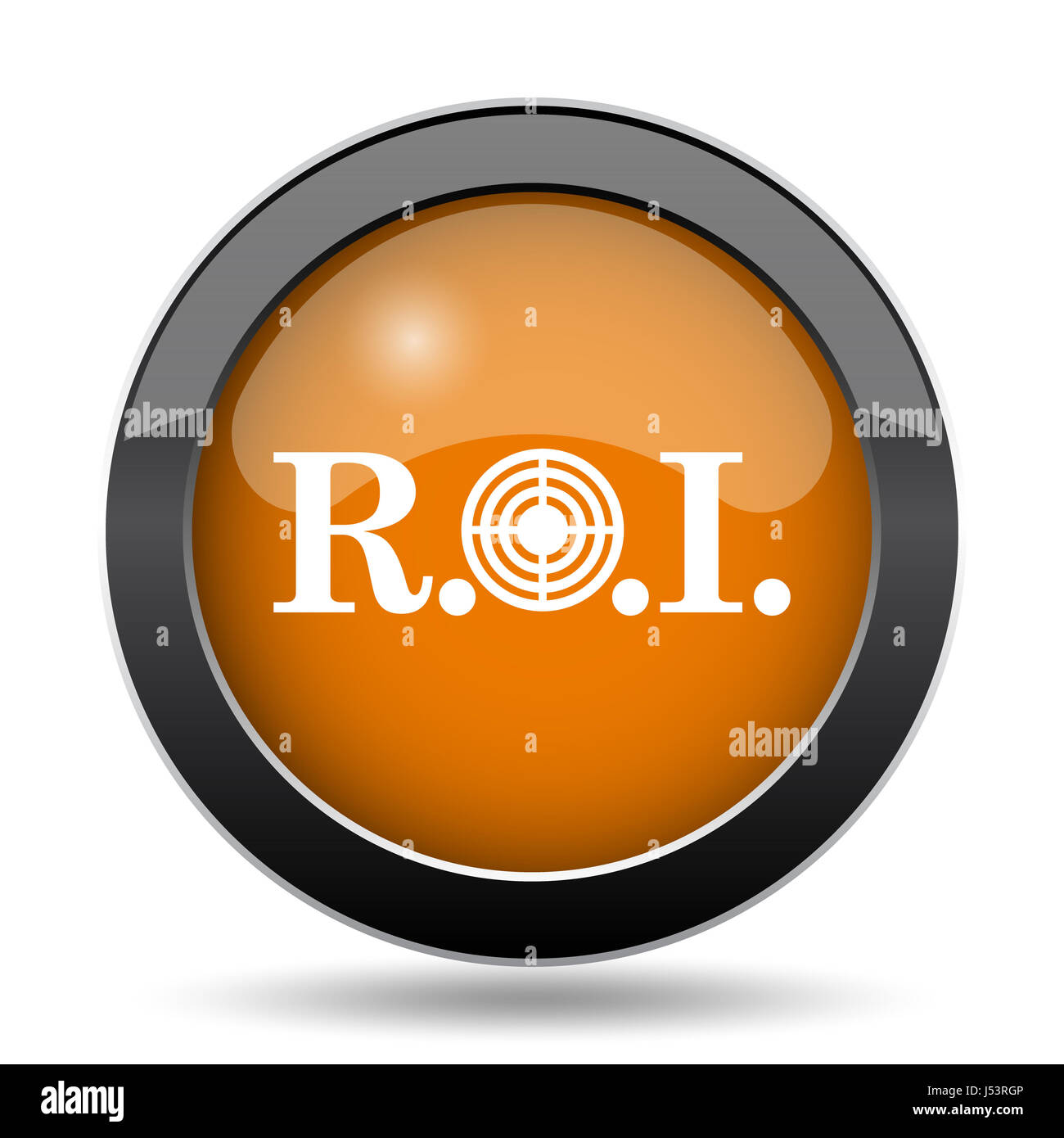 ROI icon. ROI website button on white background Stock Photo - Alamy