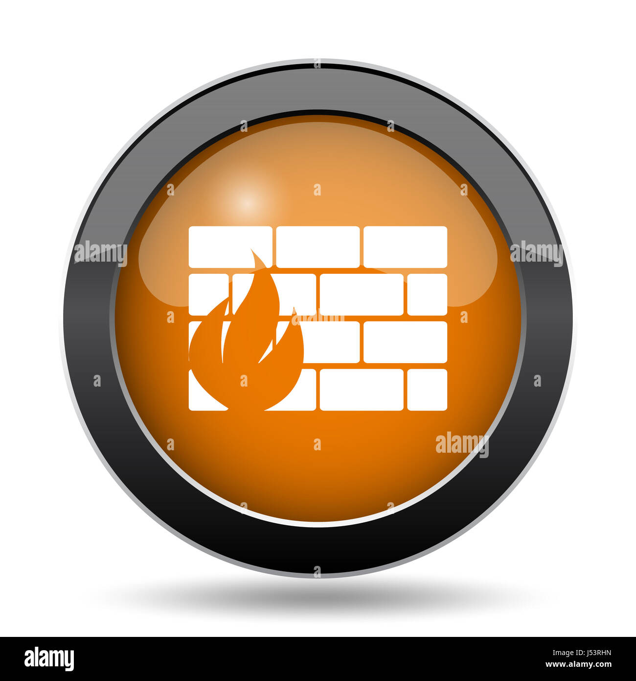 Firewall icon. Firewall website button on white background Stock Photo ...