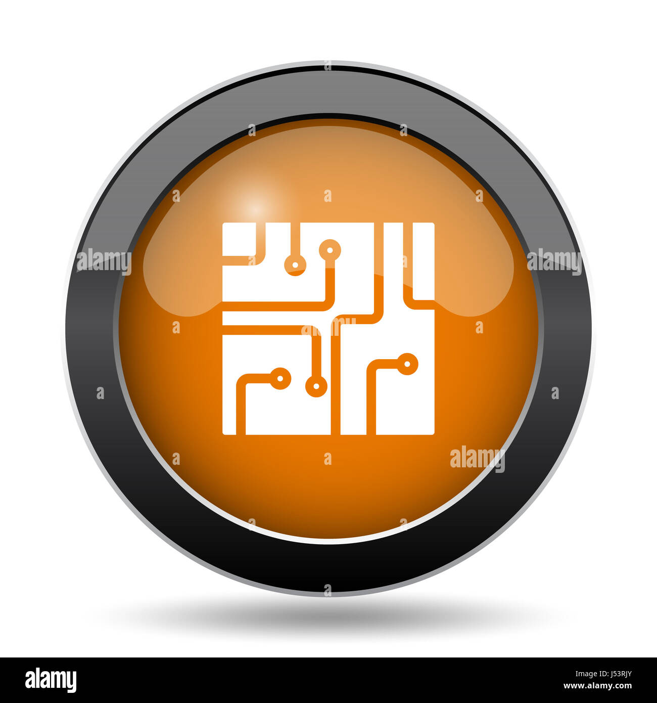 Circuit board icon. Circuit board website button on white background ...