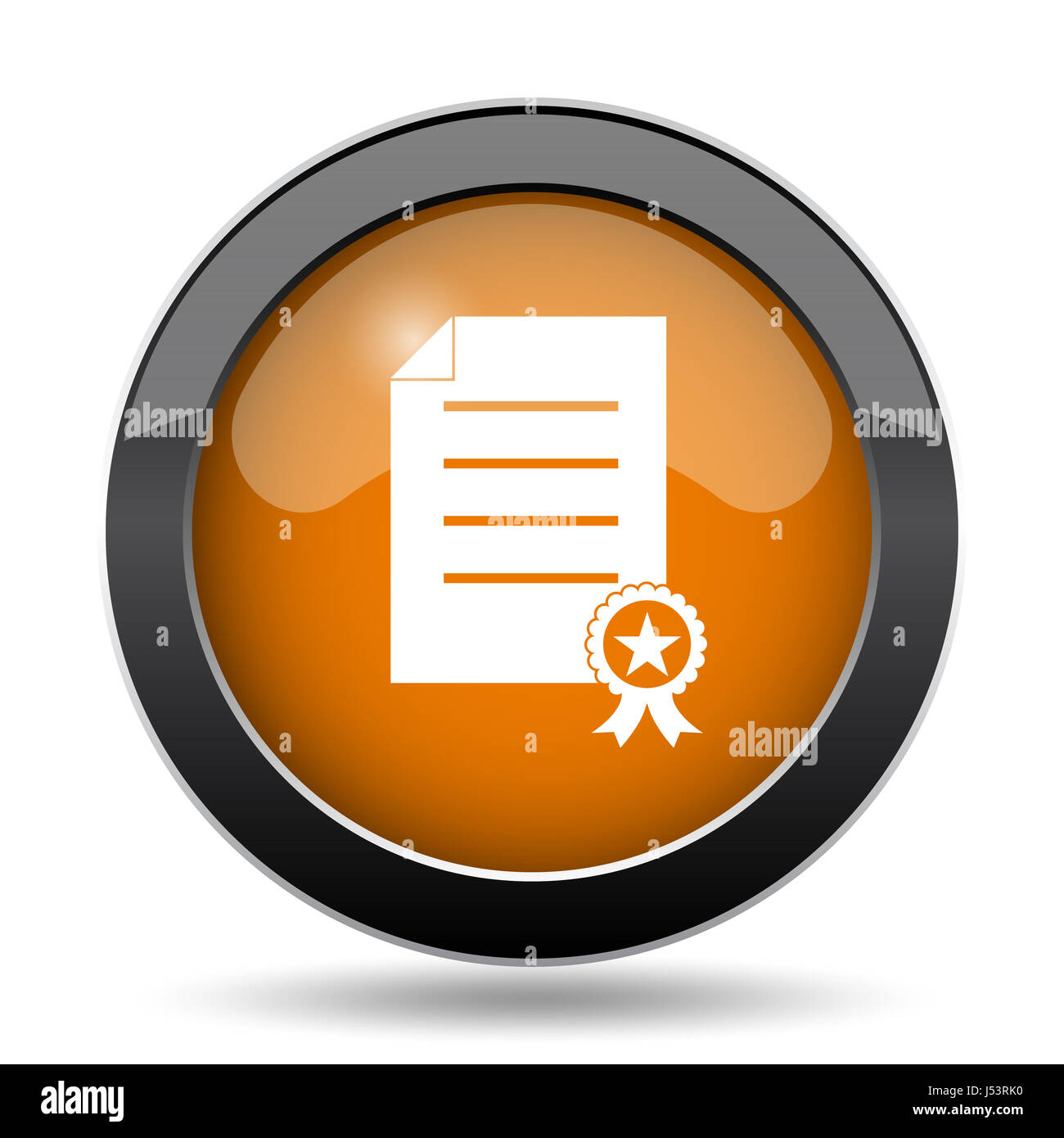 Certificate icon. Certificate website button on white background Stock ...