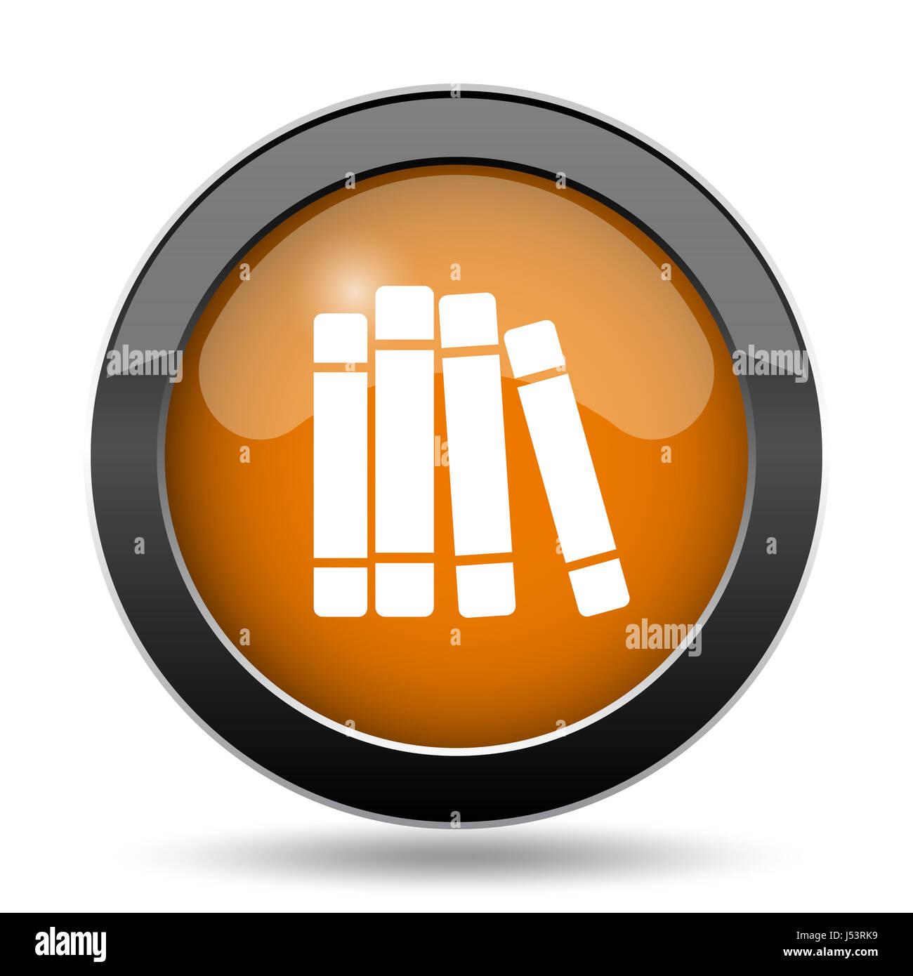 Books library icon. Books library website button on white background ...