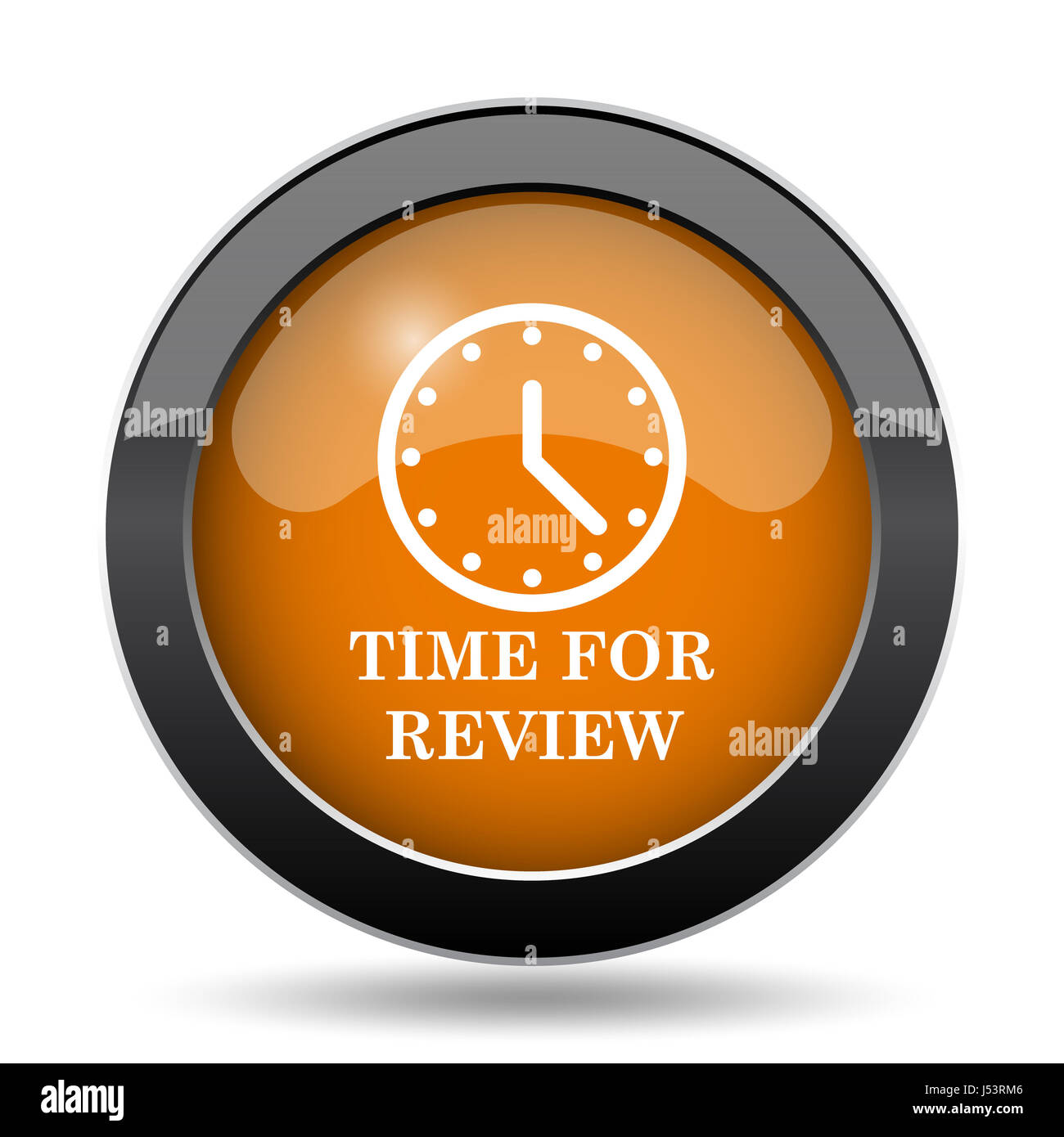 Time for review icon. Time for review website button on white ...