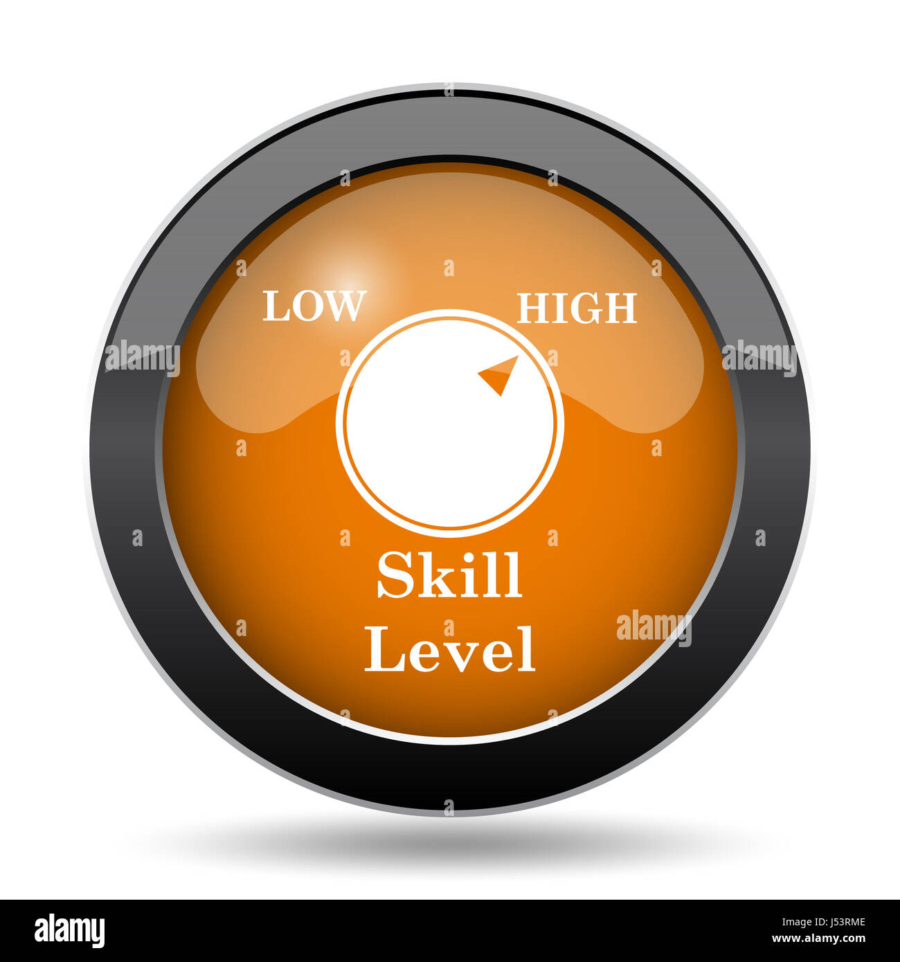 Skill level icon. Skill level website button on white background Stock ...