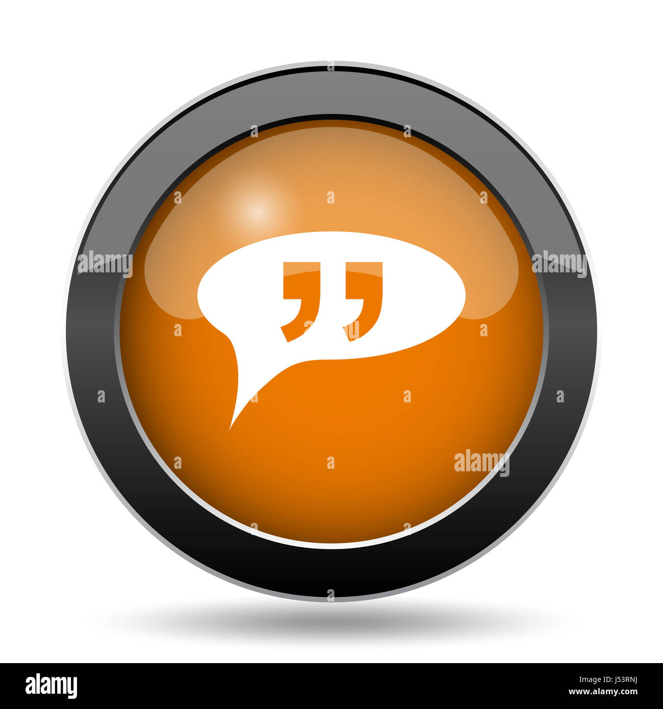 Double quotes icon. Double quotes website button on white background ...