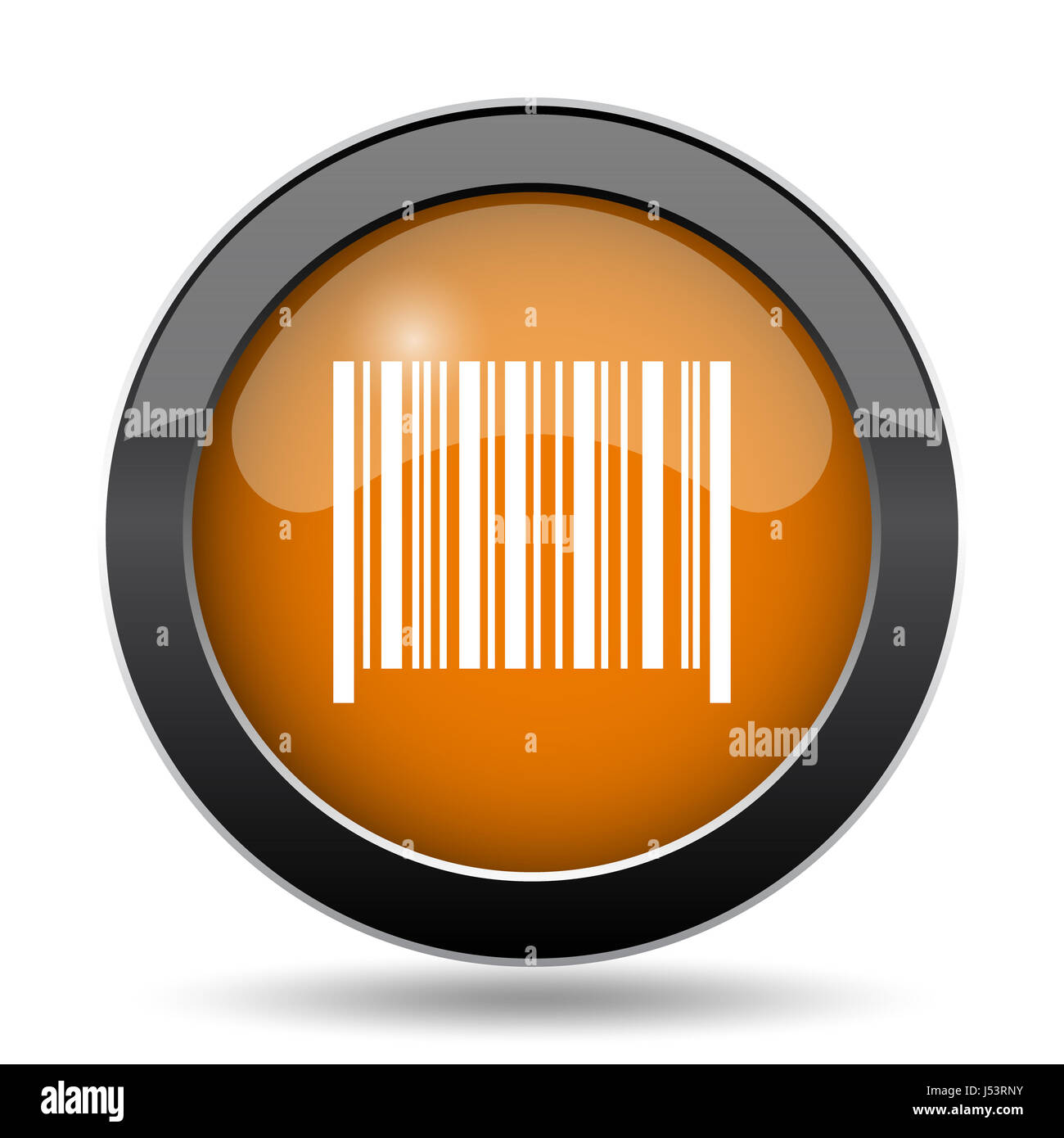 Barcode icon. Barcode website button on white background Stock Photo ...