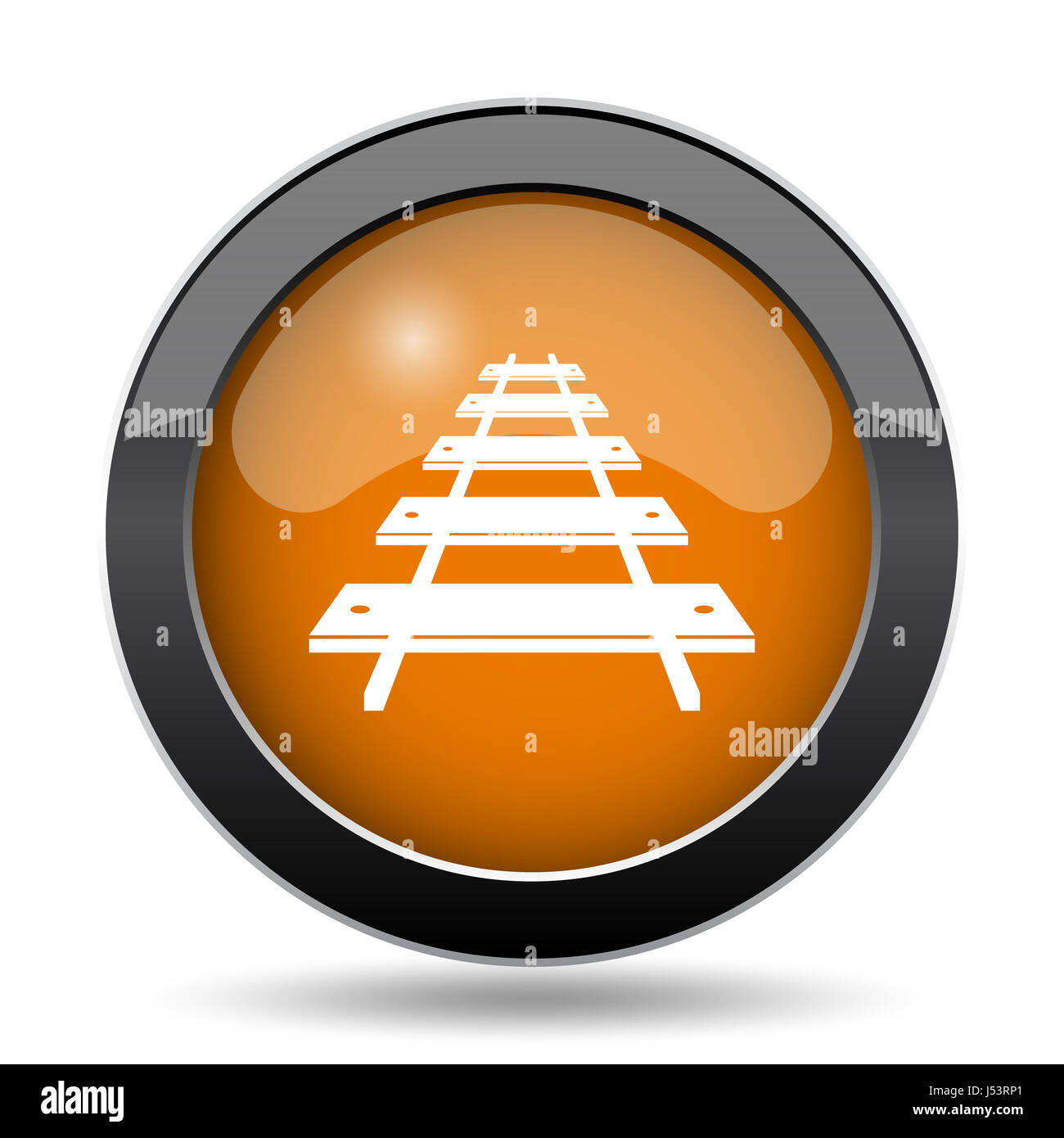 Rail road icon. Rail road website button on white background Stock ...