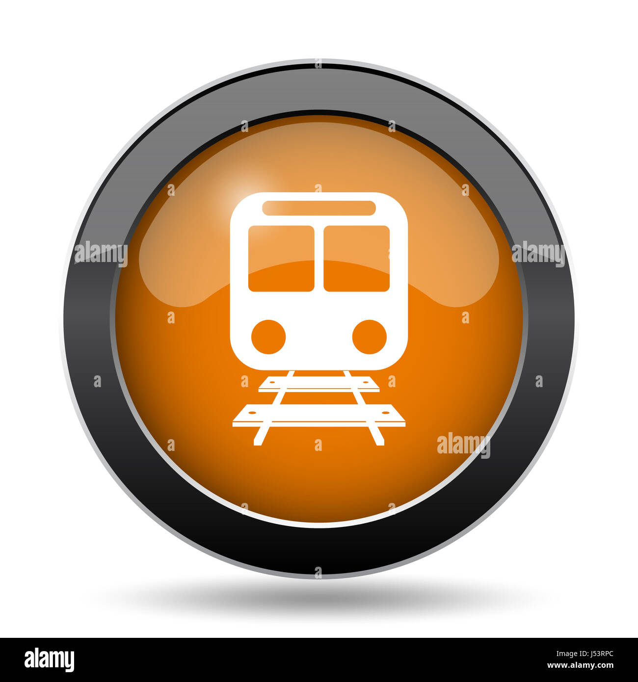 Train icon. Train website button on white background Stock Photo - Alamy