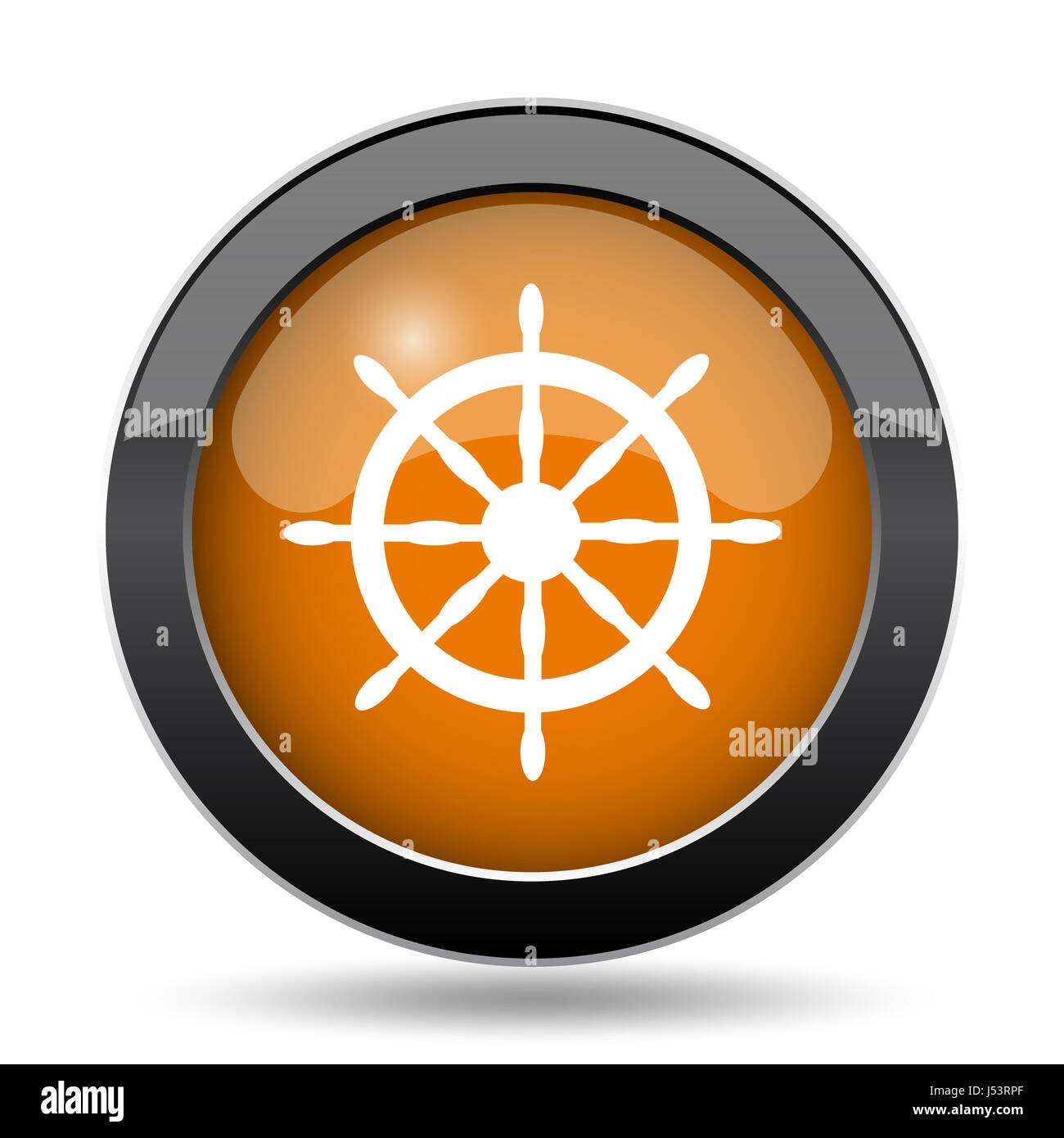 Nautical wheel icon. Nautical wheel website button on white background ...