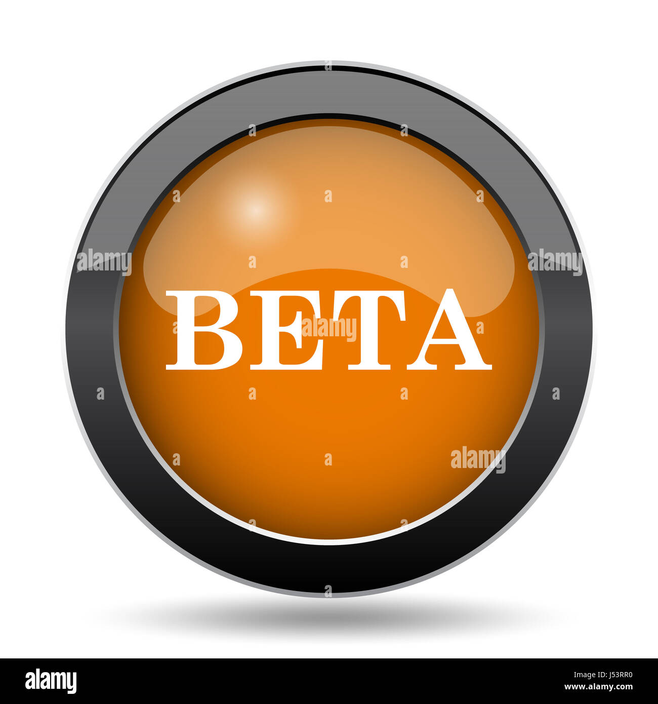 Beta icon. Beta website button on white background Stock Photo - Alamy