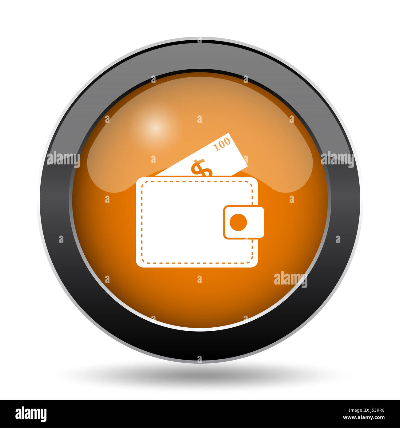 Wallet icon. Wallet website button on white background Stock Photo - Alamy