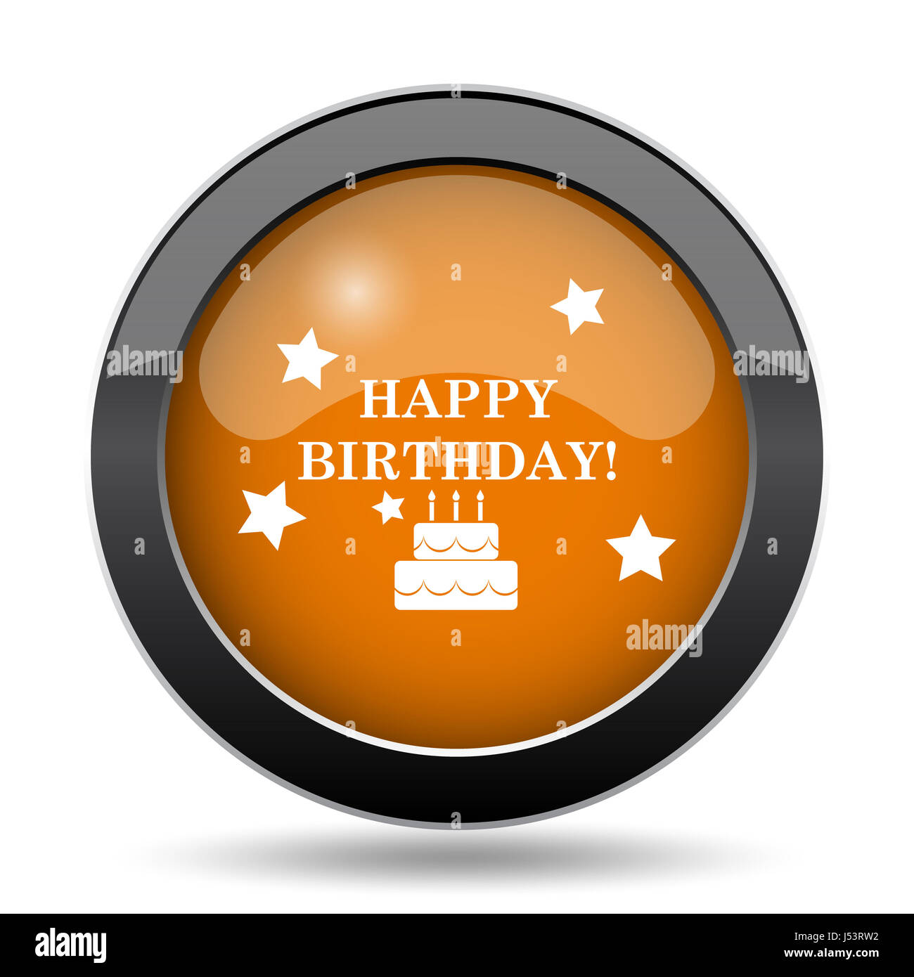 Happy birthday icon. Happy birthday website button on white background ...