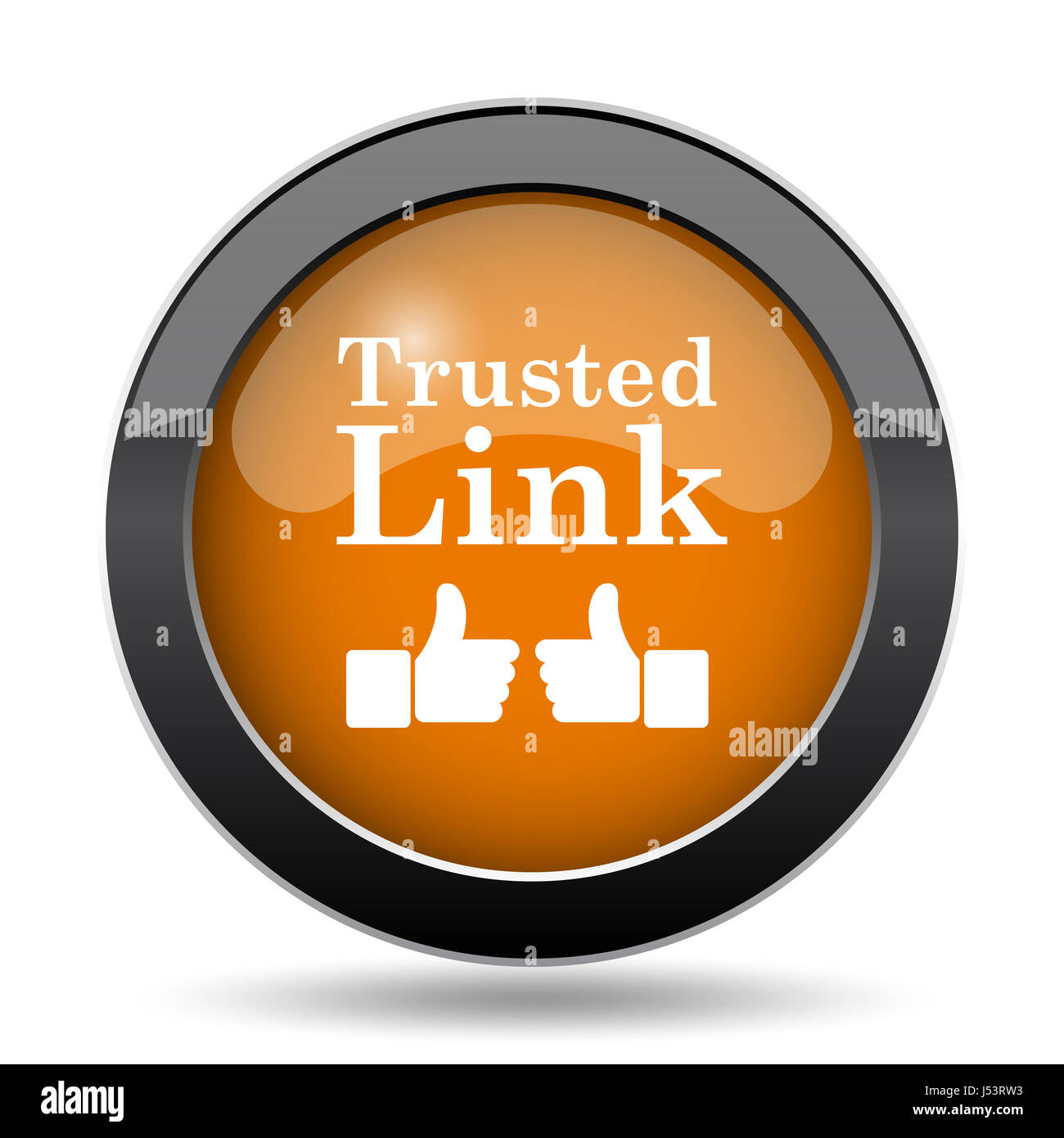 Trusted link icon. Trusted link website button on white background ...