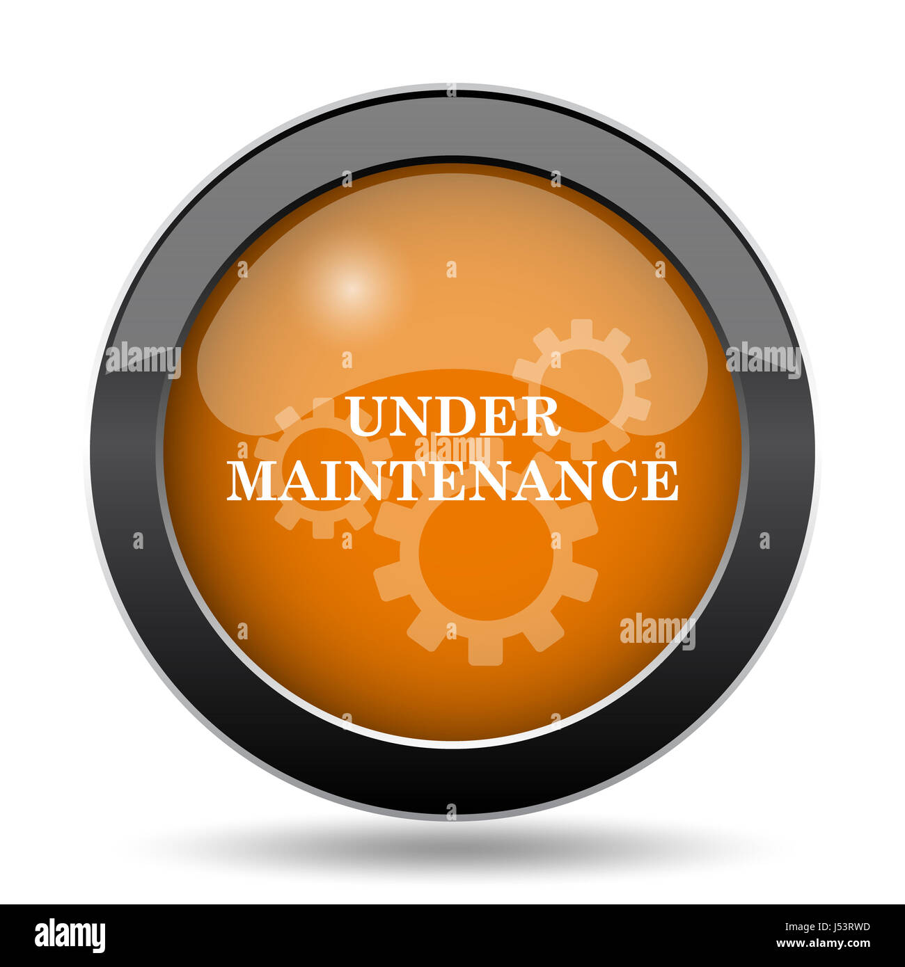 Under maintenance icon. Under maintenance website button on white ...
