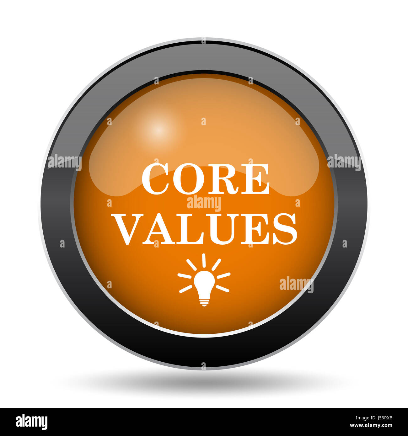 Core values icon. Core values website button on white background Stock ...